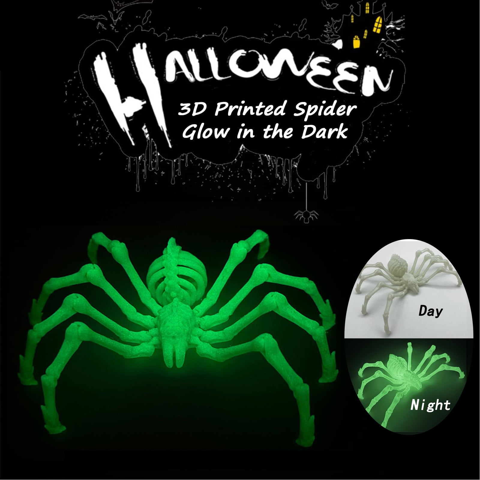 3 D Printed Luminous Spider 3 D Printed Spider 3 D Printed Movable ...