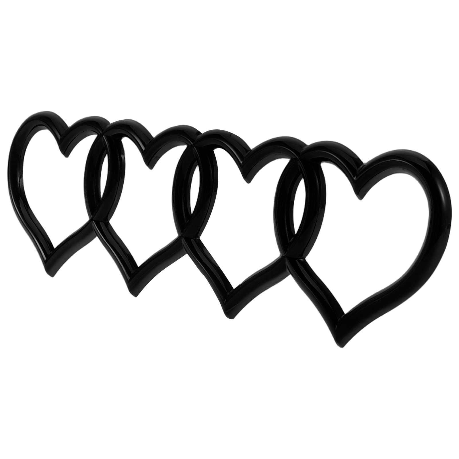 3D Love Heart Rear Trunk Car Badge Decal Sticker for Cars Black ABS ...