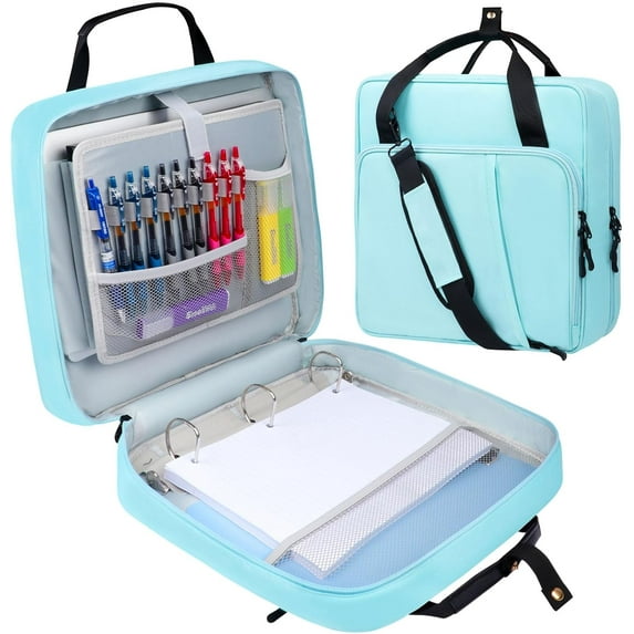 3 D-Ring Zipper Binder 2 inch with Shoulder Strap, Waterproof Binder ...