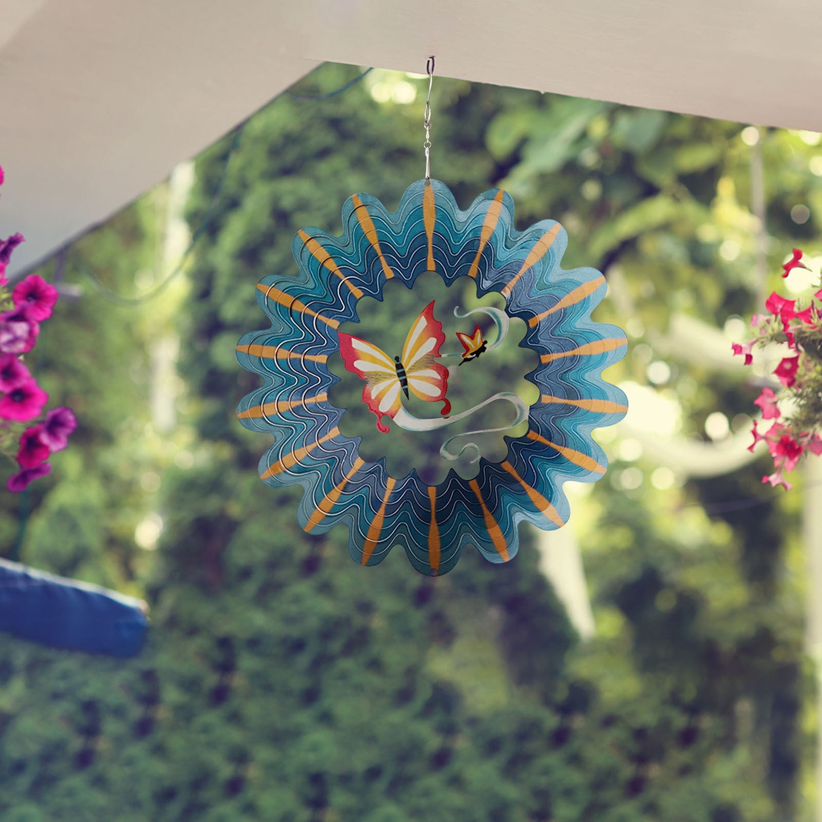 3-D Rotating Wind Chime Stainless Steel Colored Metal Sheet Wind ...