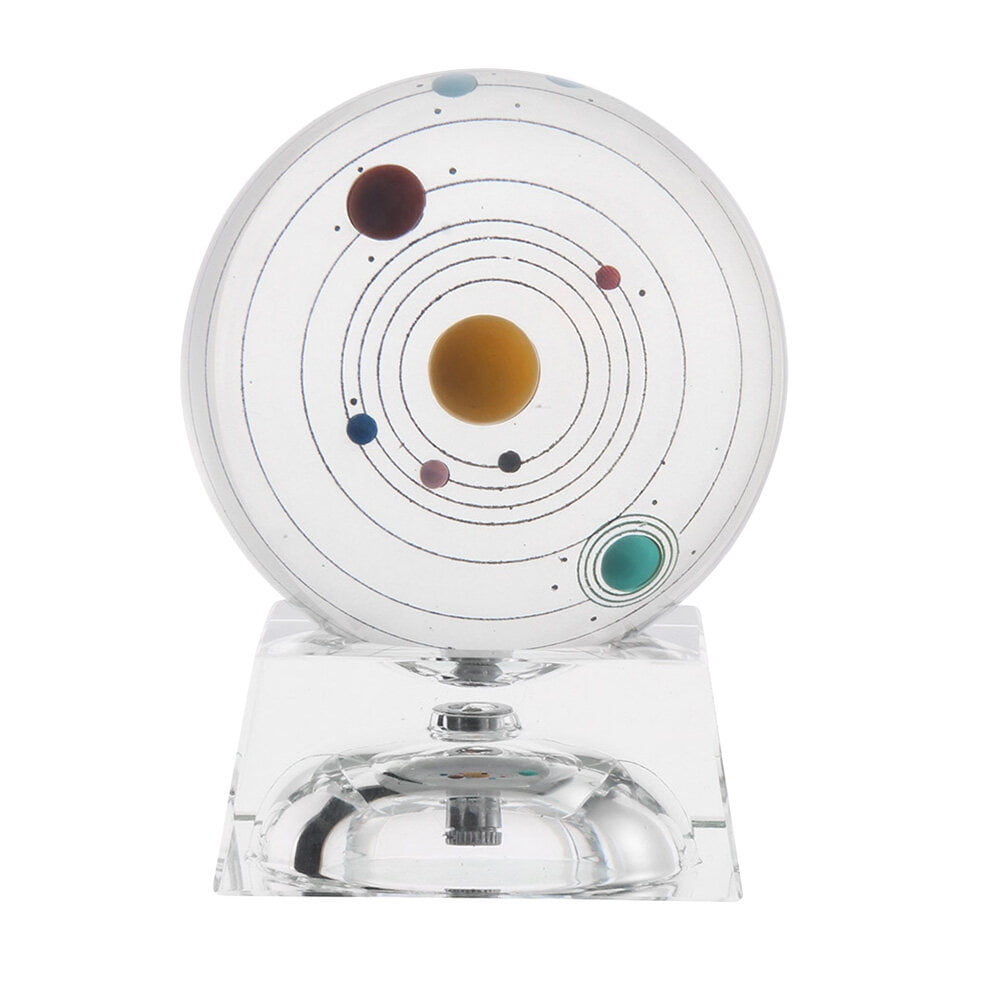 3 D Solar System Crystal Ball Miniature Model Ball Clear Planet Ball ...
