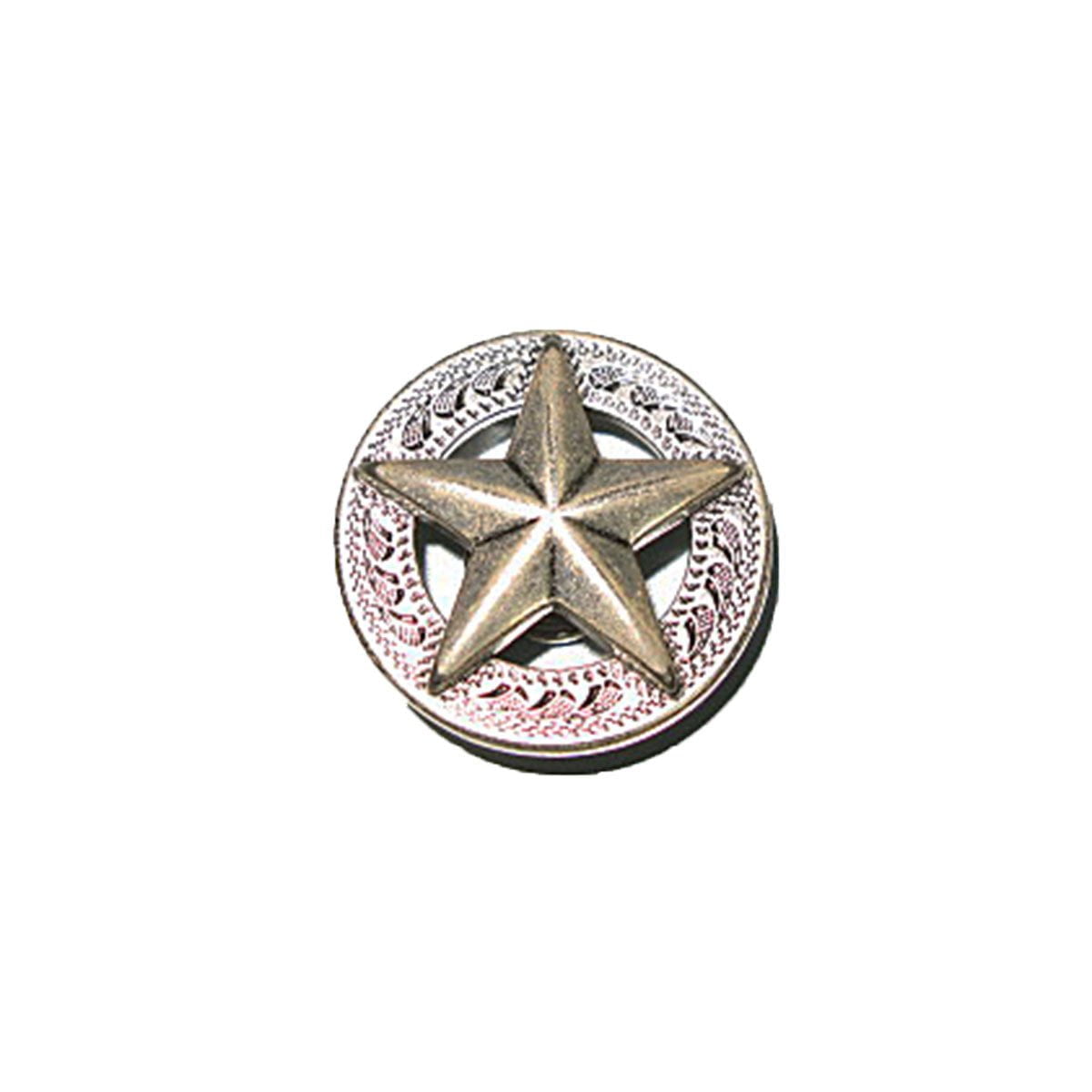 3-D Texas Star Concho Old Silver - 2 Sizes Size: 1" (25mm) - Walmart.com