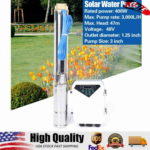 3" DC 48V Solar Water Pump Submersible Deep Bore Well Pump + MPPT ...