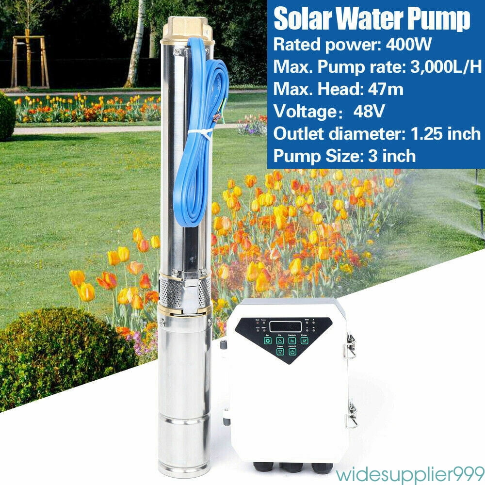 3" DC Deep Bore Well Solar Water Pump 48V 400W Submersible MPPT ...