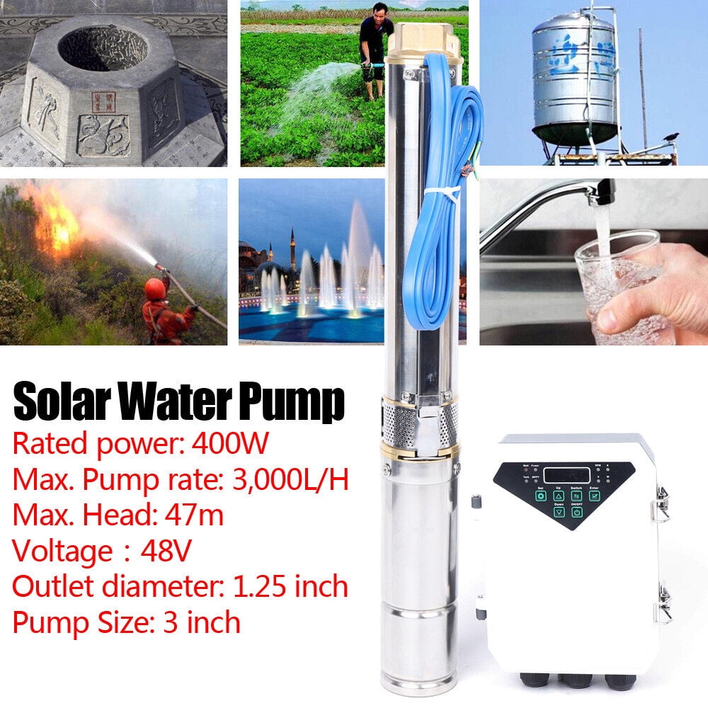 3" DC Solar Deep Bore Well Submersible Solar Water Pump + MPPT ...