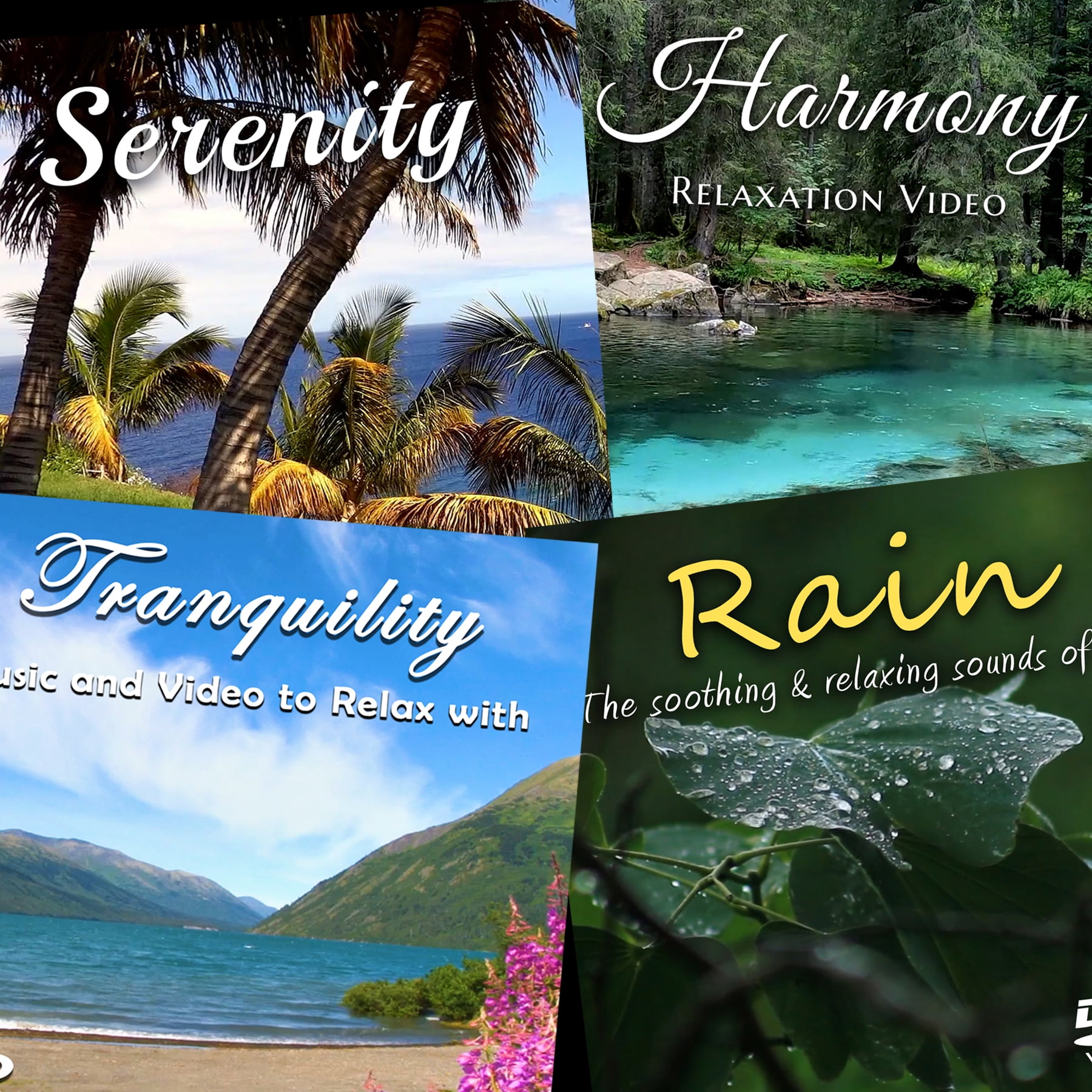 4 DVD Relaxation Set with Music & Nature Sounds - Harmony, Serenity ...