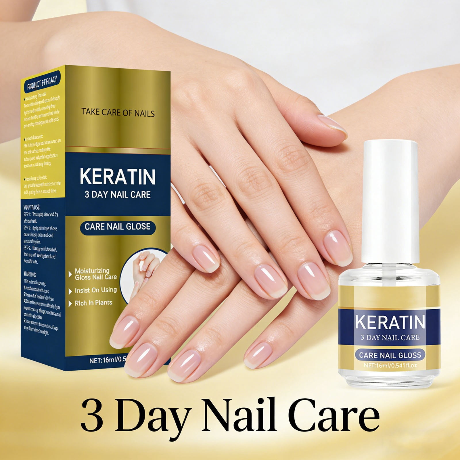3-Day Nail Strengthener Oil With Keratin, Intensive Repair For Dry ...