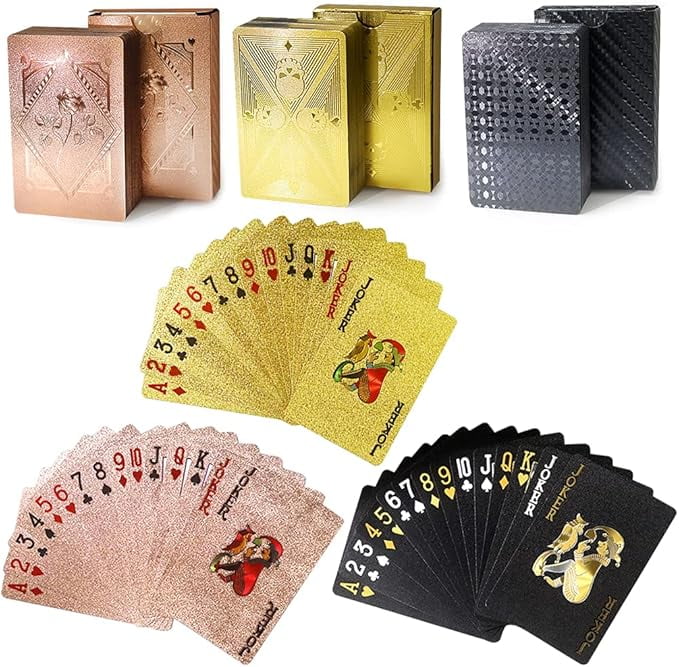 3 Decks Waterproof Playing Cards Plastic Deck of Playing Poker Cards ...