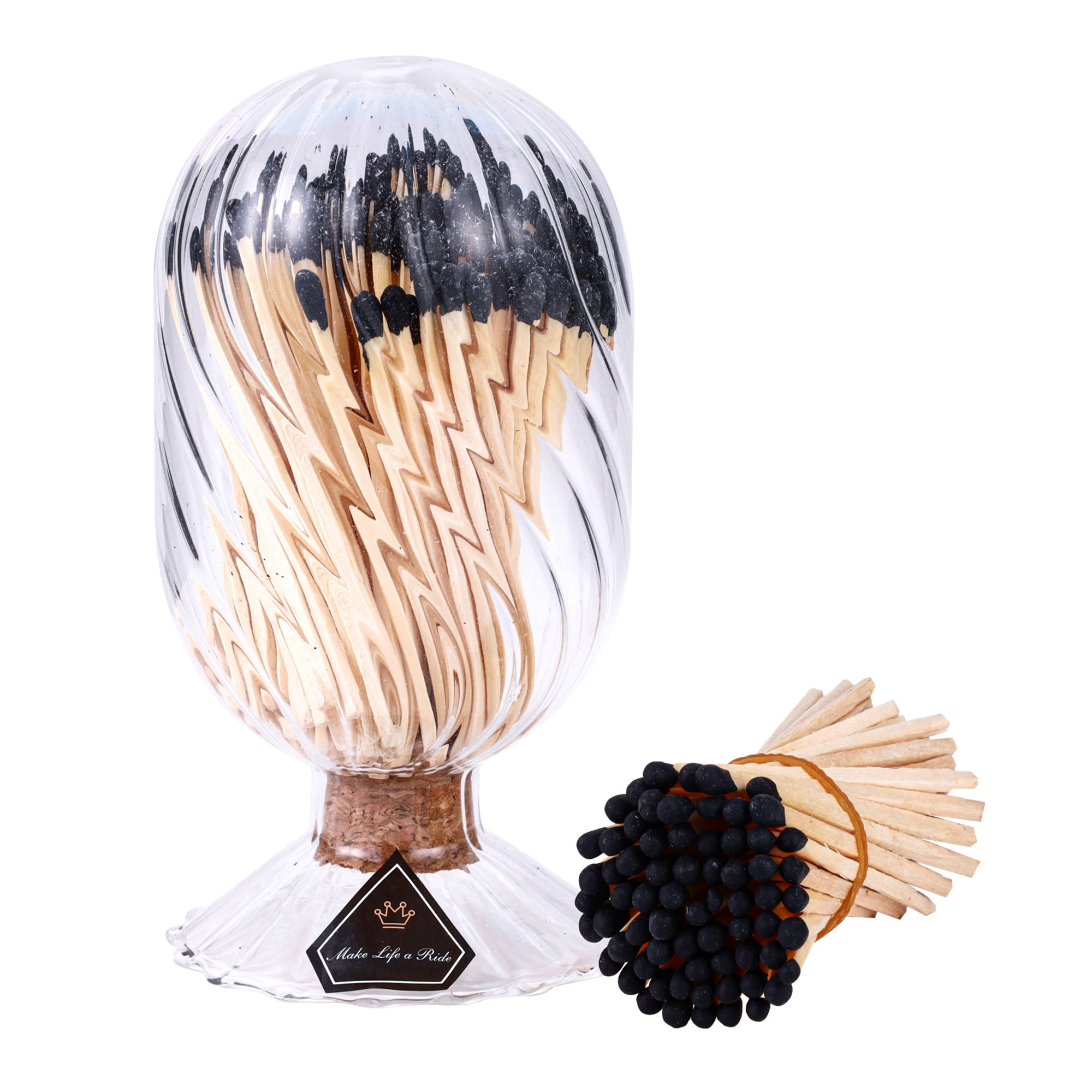 3'' Decorative Black Matches in a Jar with Striker (100Count), Safety ...