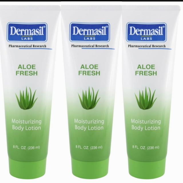 3 Dermasil Aloe Fresh Moisturizing Body Lotion,Paraben Free 8 oz. Tubes ...