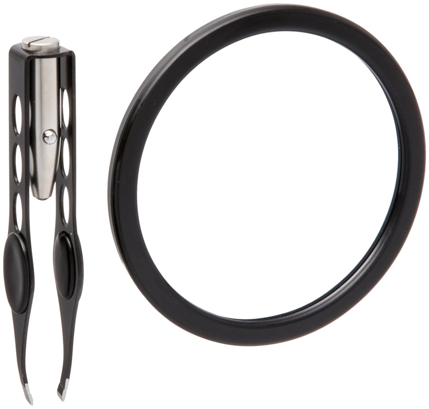 3" Dia Compact Mirror & Tweezer Kit 12X Travel Magnifying Mirror 18 ...