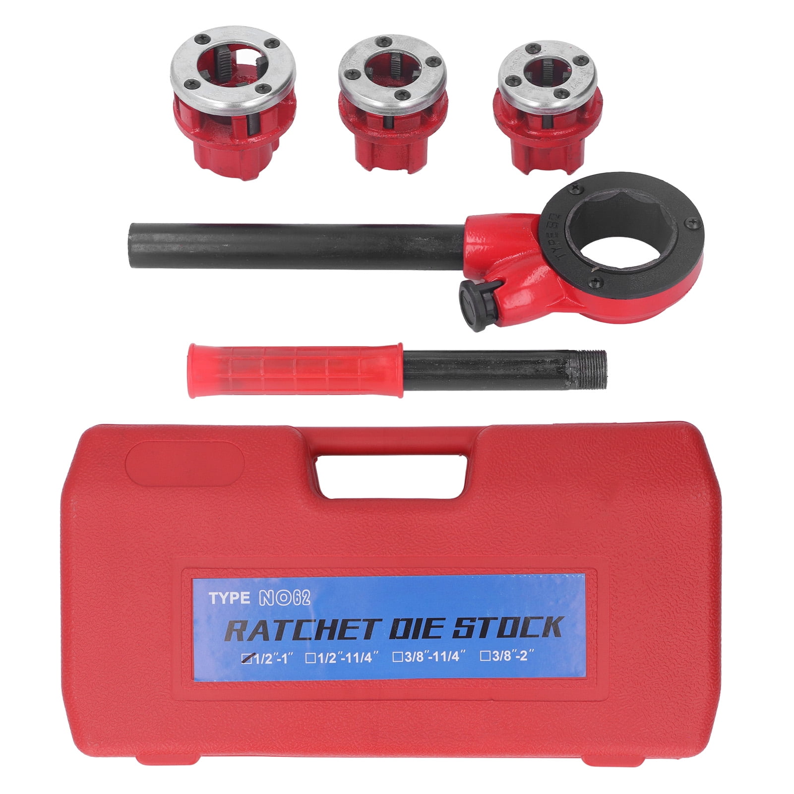 3 Dies Pipe Threader Kit 62A Ratcheting Pipe Threading Tool Set for Steel Galvanized Plastic ...