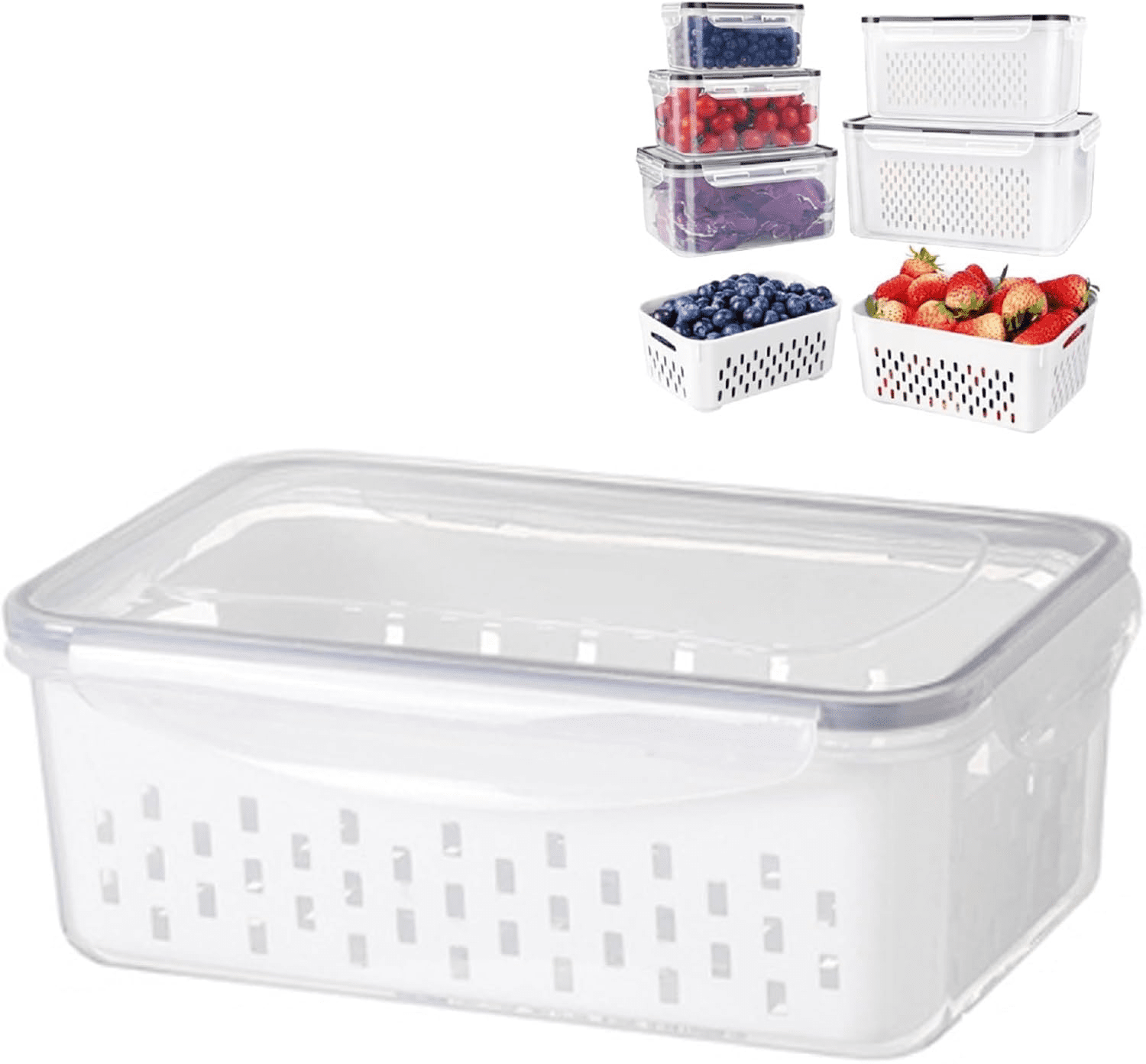 3 Different Sizes-Transparent plastic food storage box, Clear Plastic ...