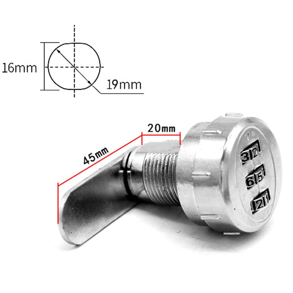 3-Digit Combination Cabinet Lock Zinc Alloy Password Security Coded ...