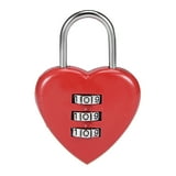 3 Digit Combination Padlock, 3mm Shackle, Zinc Alloy Heart Shaped Lock ...
