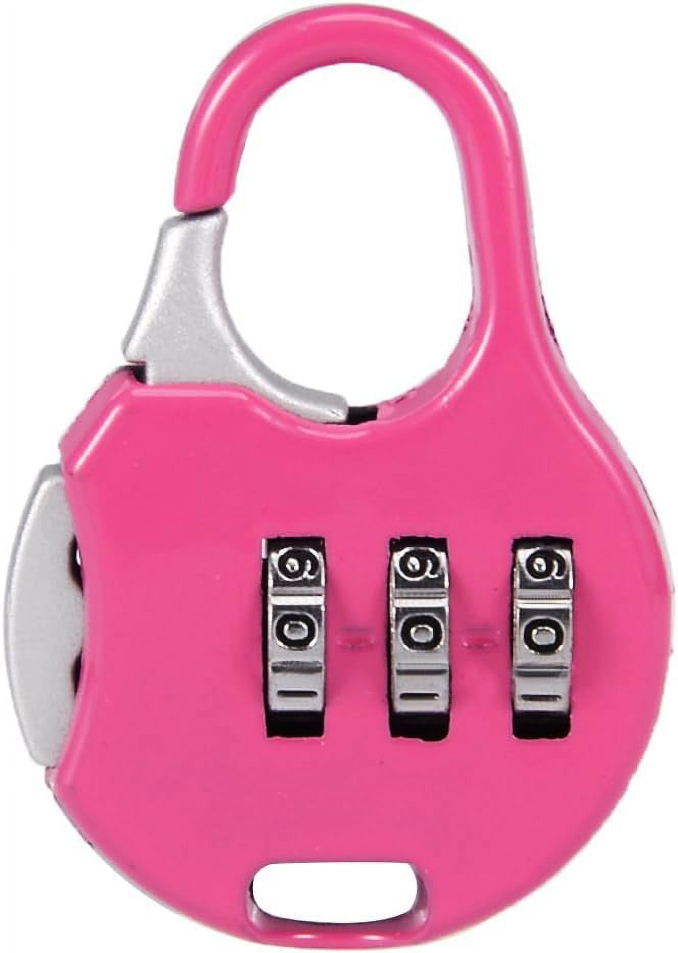 3 Digit Combination Padlock, 3mm Shackle, Zinc Alloy Lock, Rose Red ...
