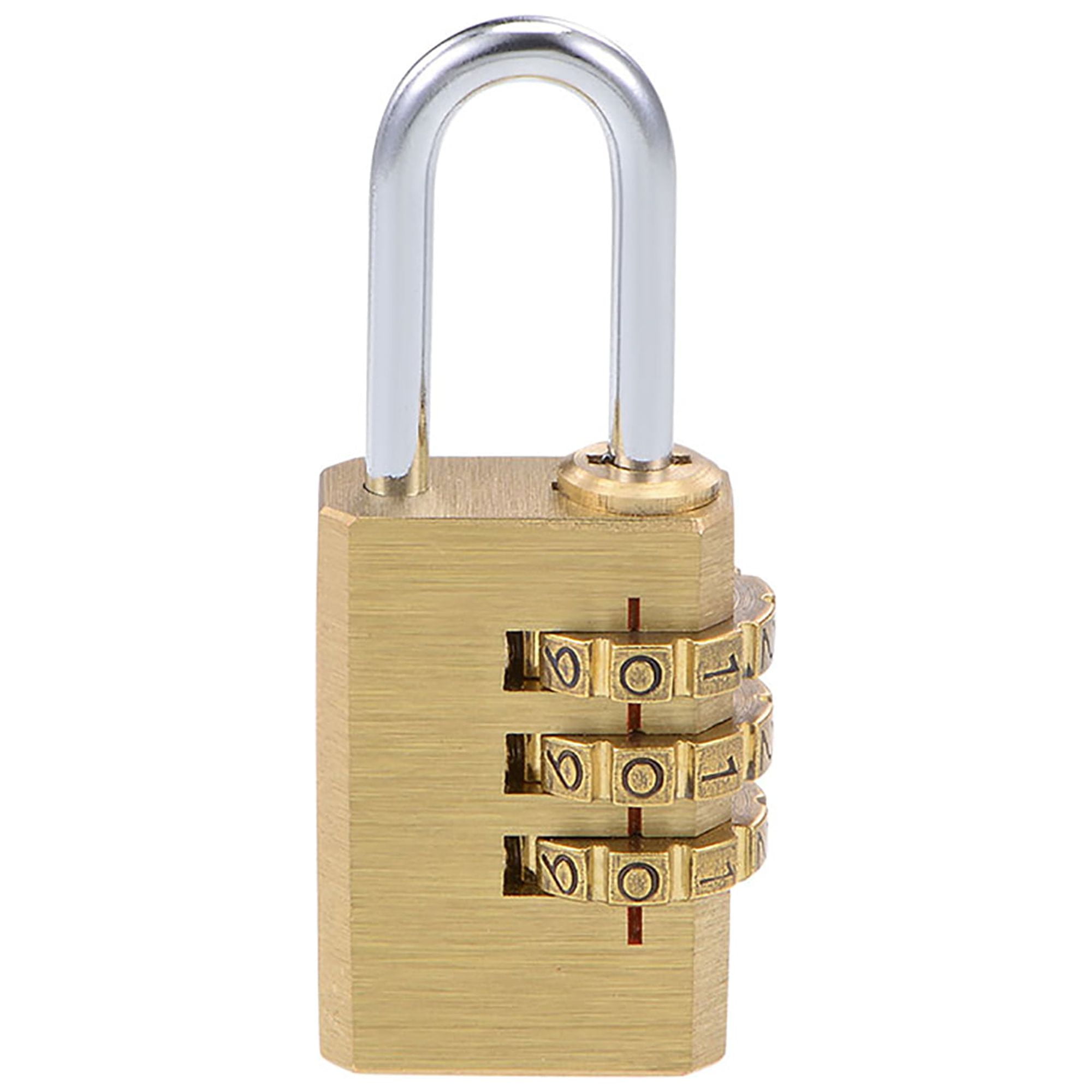 3-Digit Combination Padlock Brass Locks 3mm Shackle Diameter - Walmart.com