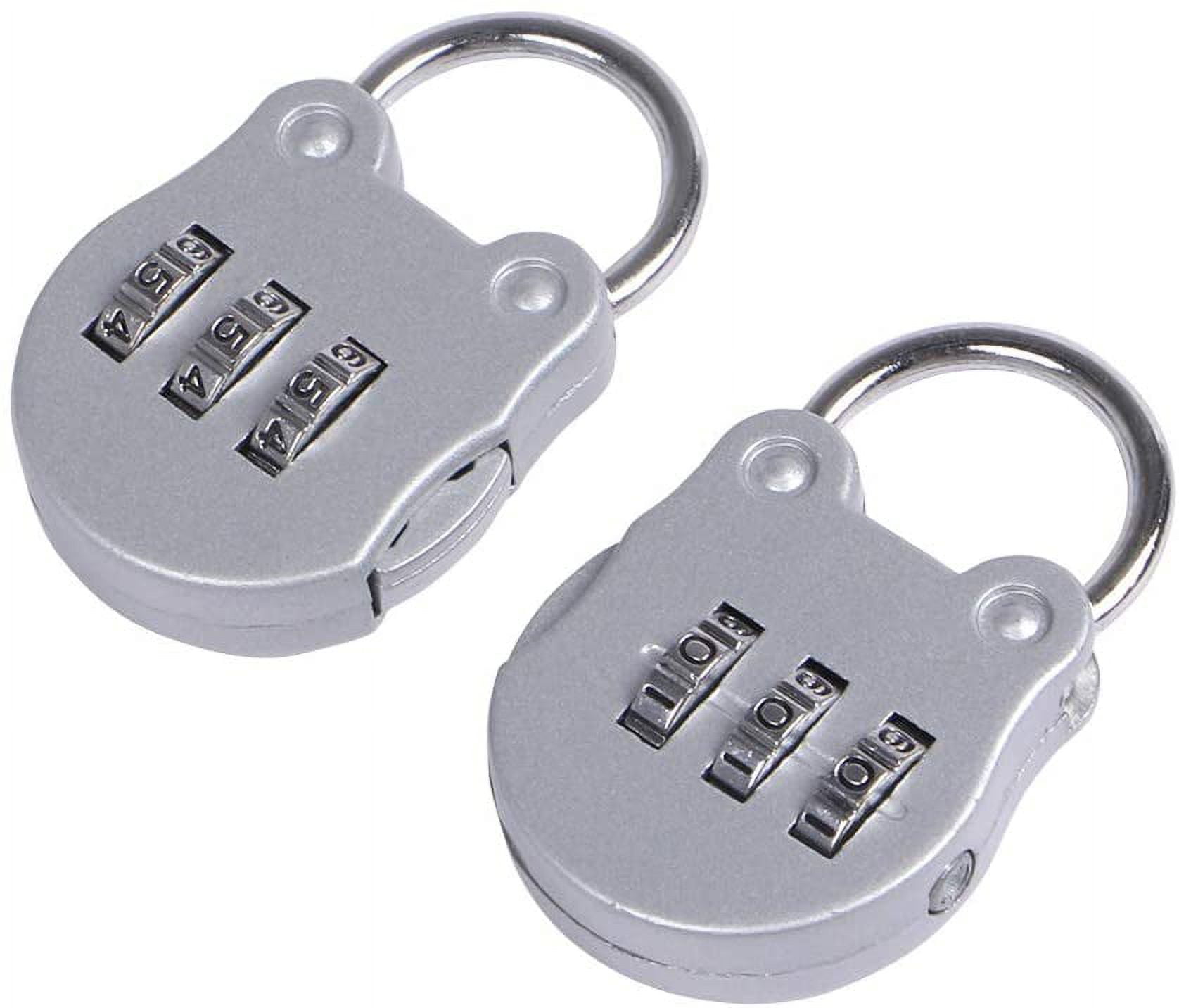 3-Digit Combination Padlock, Luggage Lock, Resettable Code Lock, Small ...