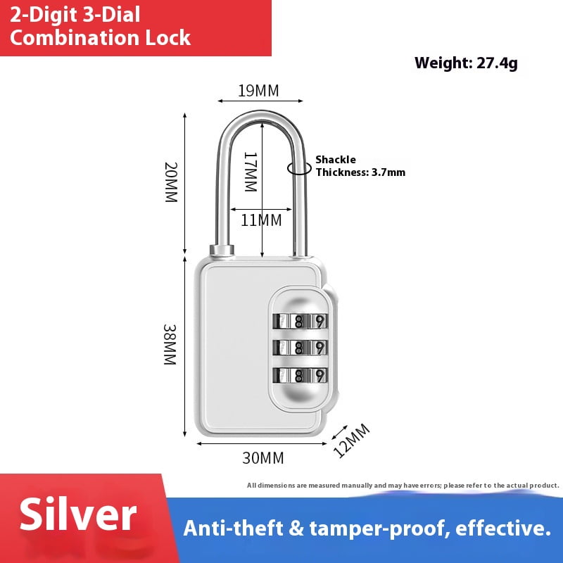 3 Digit Combination Padlock Solid Padlock Heavy Duty Combination Lock ...