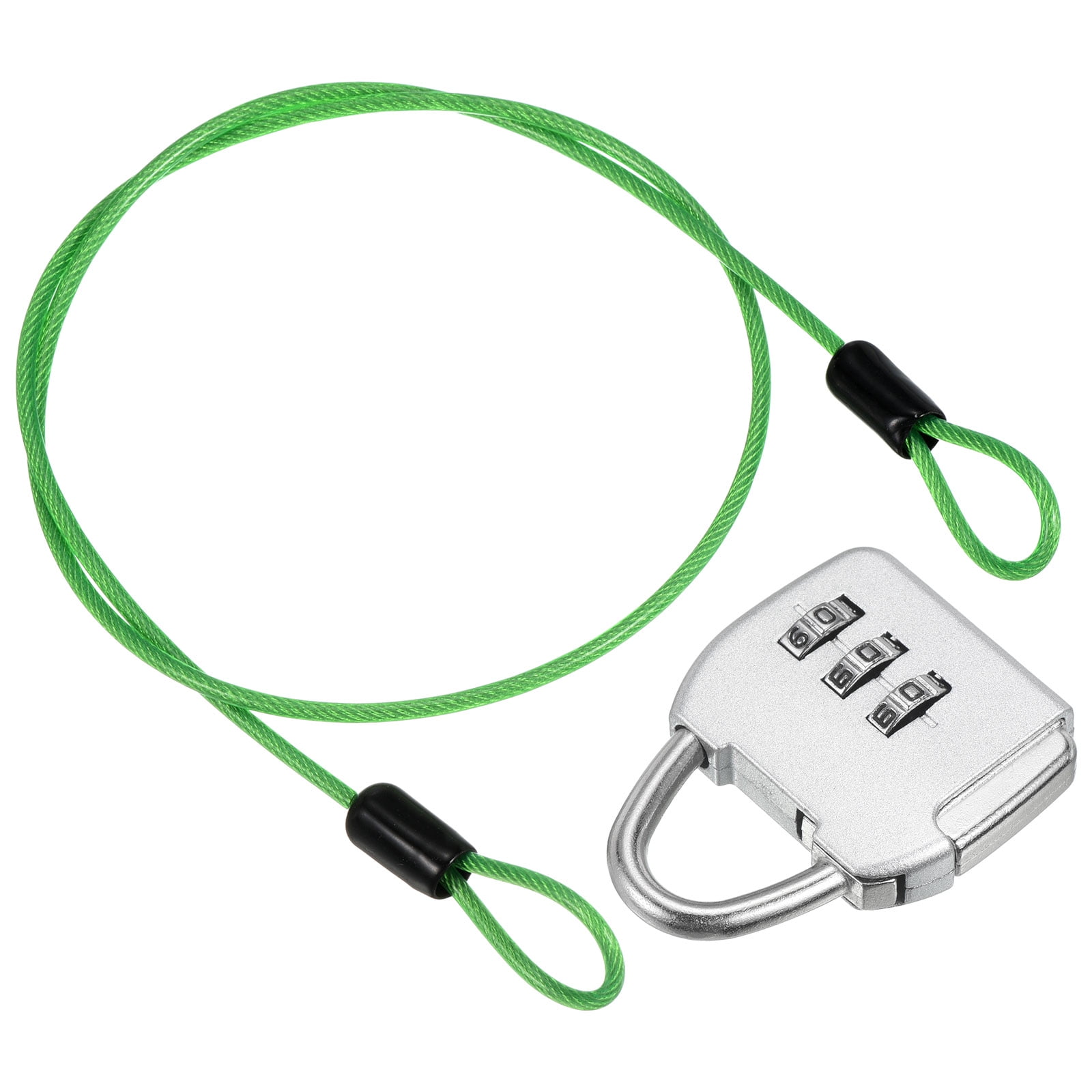 3 Digit Combination Padlock Steel Security Cable 1.6Ft Travel Chain ...