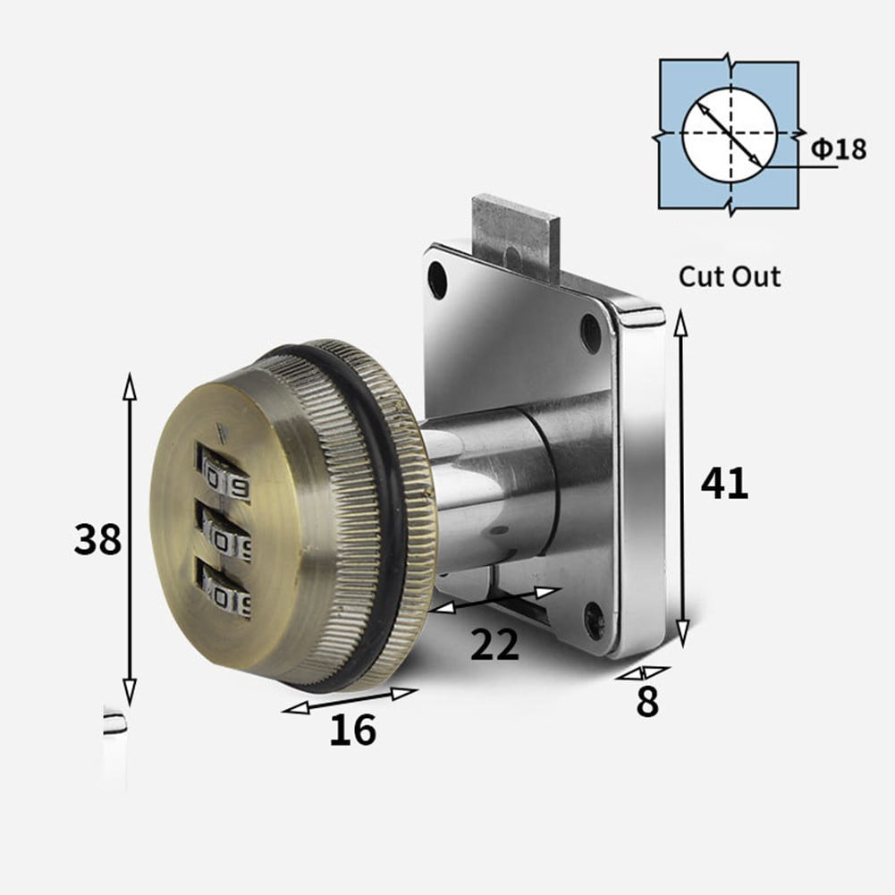 3 Digital Password Lock Thickened Lock Lock Tongue Zinc Alloy Mailbox ...