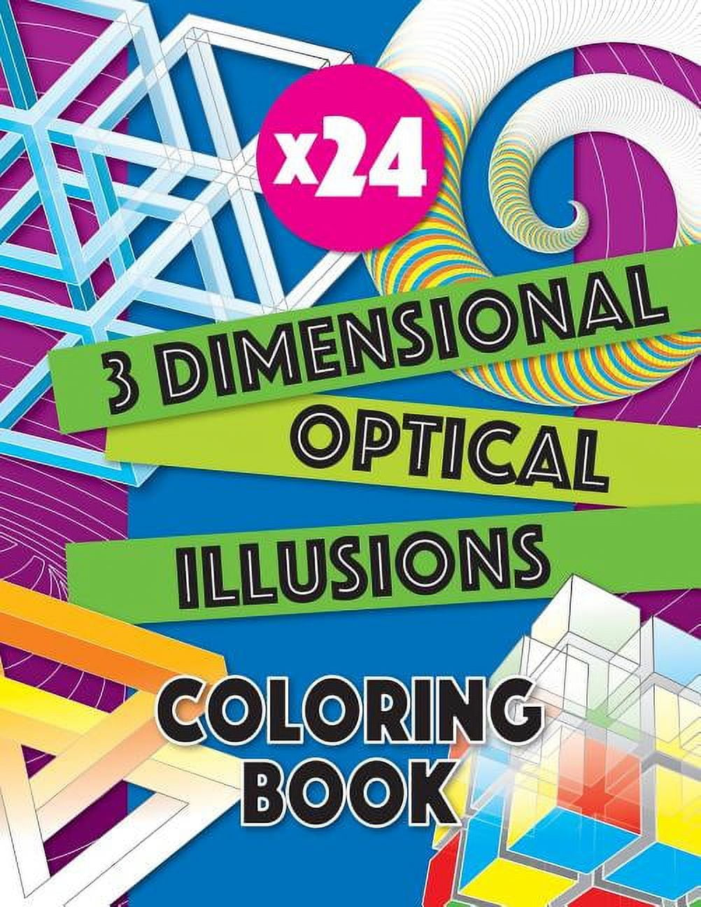 3 Dimensional Optical Illusions Coloring Book: Adult Coloring Book to ...