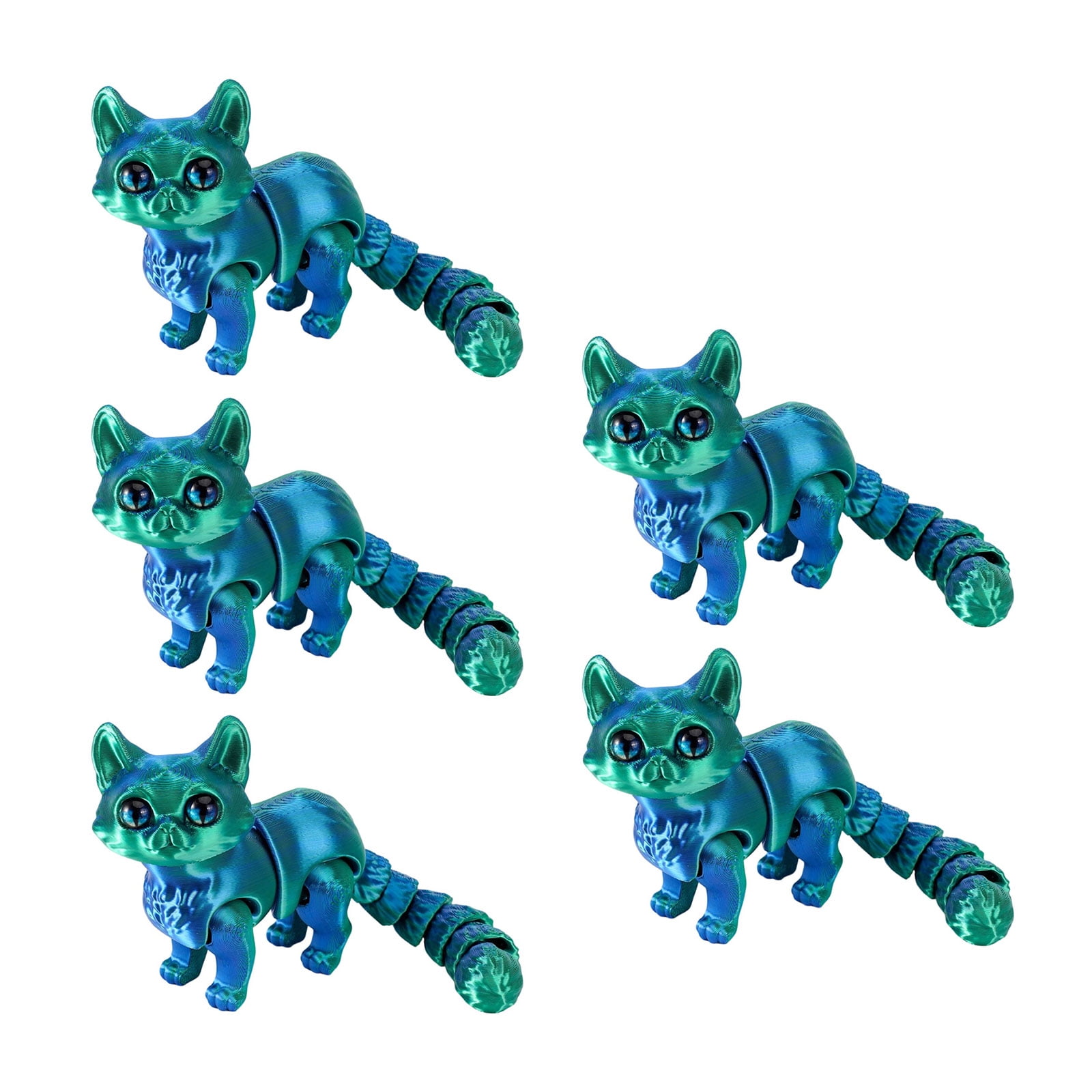 3 Dimensions Printed Cats Flexible Articulated Cats Fidgets Toy Desktop ...