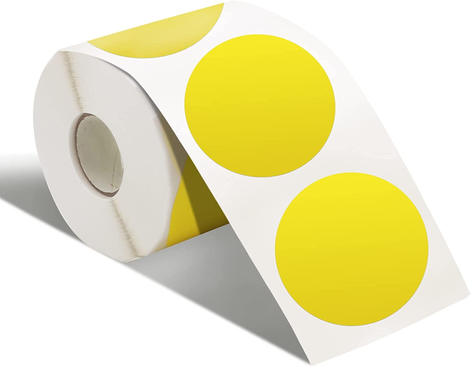 3" Direct Thermal Labels Stickers, Yellow Self-Adhesive Round Custom ...