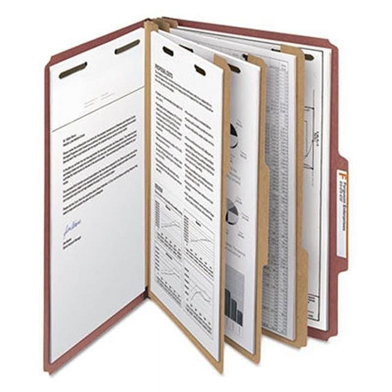 3 Divider Pressboard Classification Legal Folder, Red - Walmart.com