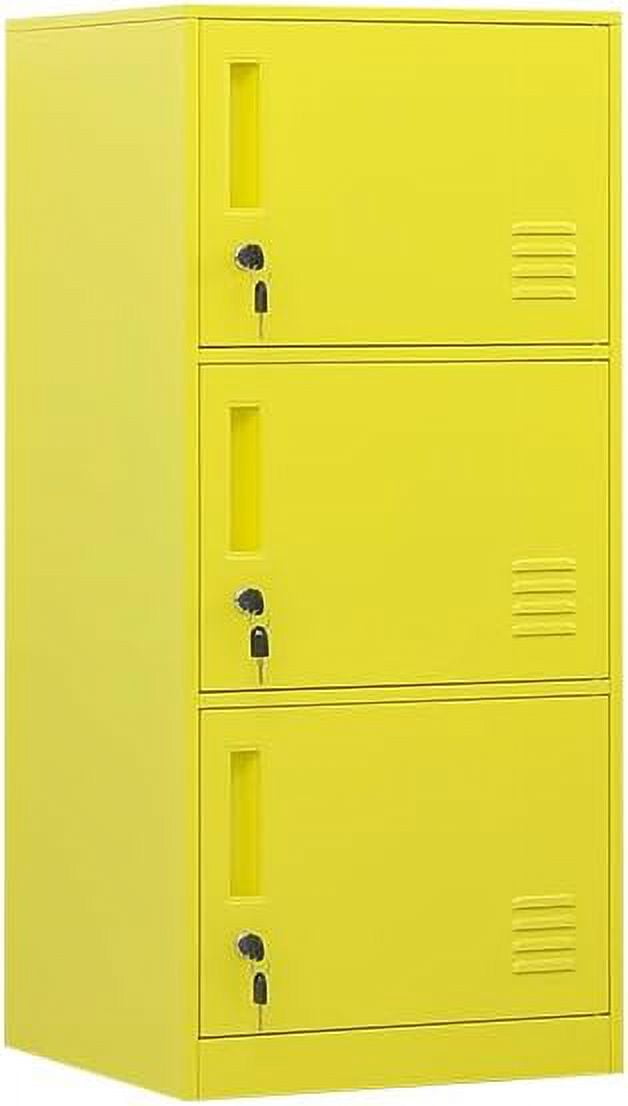 3 Door Metal Vertical Storage Locker for Kids Bedroom, Children Room ...