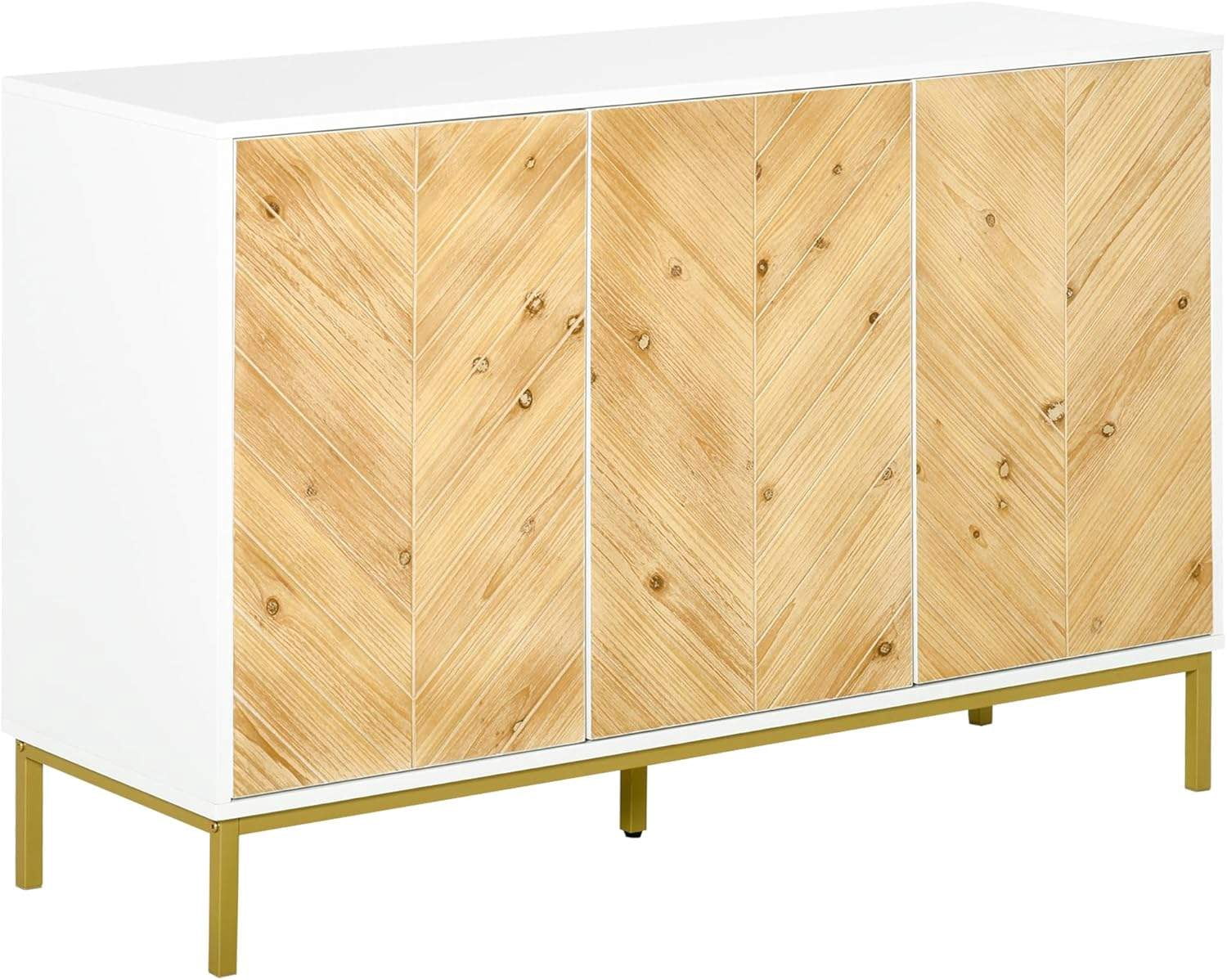 3 Door Sideboard Buffet, Kitchen & Coffee Bar Cabinet with Pattern ...