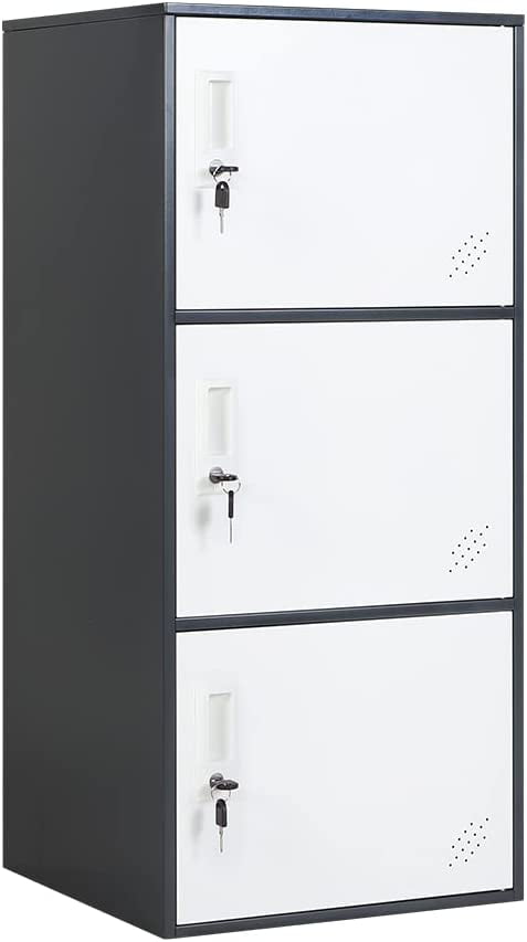 3 Door Vertical Stackable Storage Cabinet with Lock,Anti-Failing Device ...