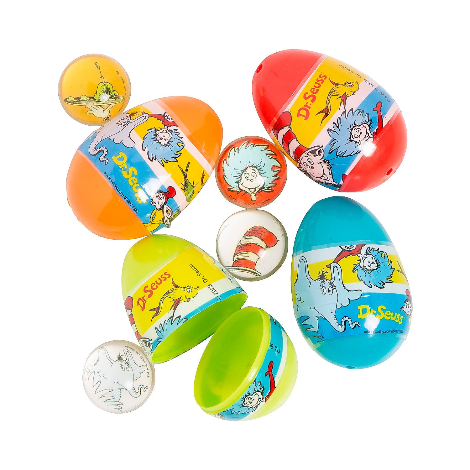 3" Dr. Seuss™ Bouncy Ball-Filled Plastic Easter Eggs - 24 Pc. - Walmart.com