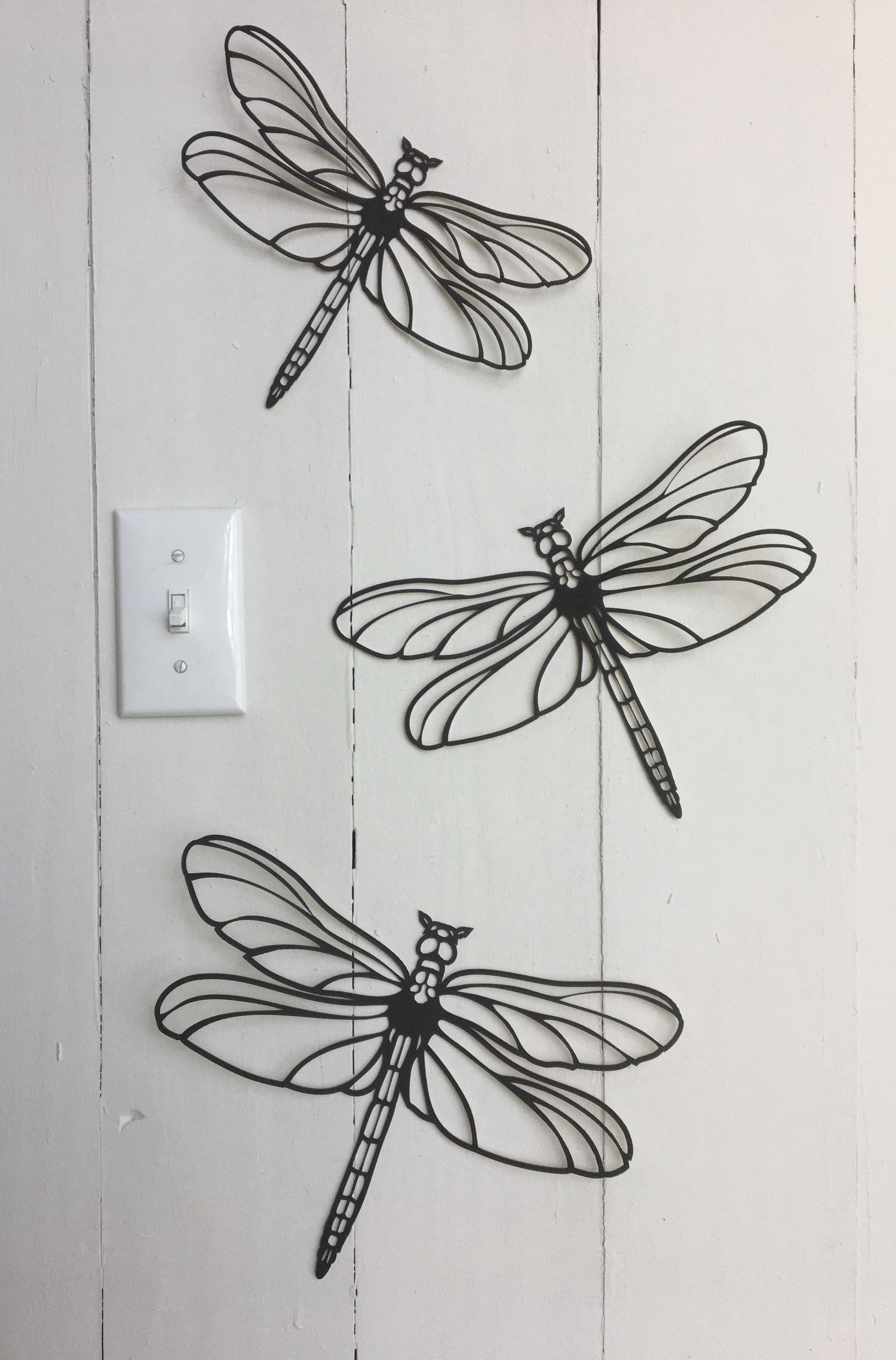 3 Dragonflies - Large Dragonfly Approx 11 x 8 inches - 5 Minute Install ...