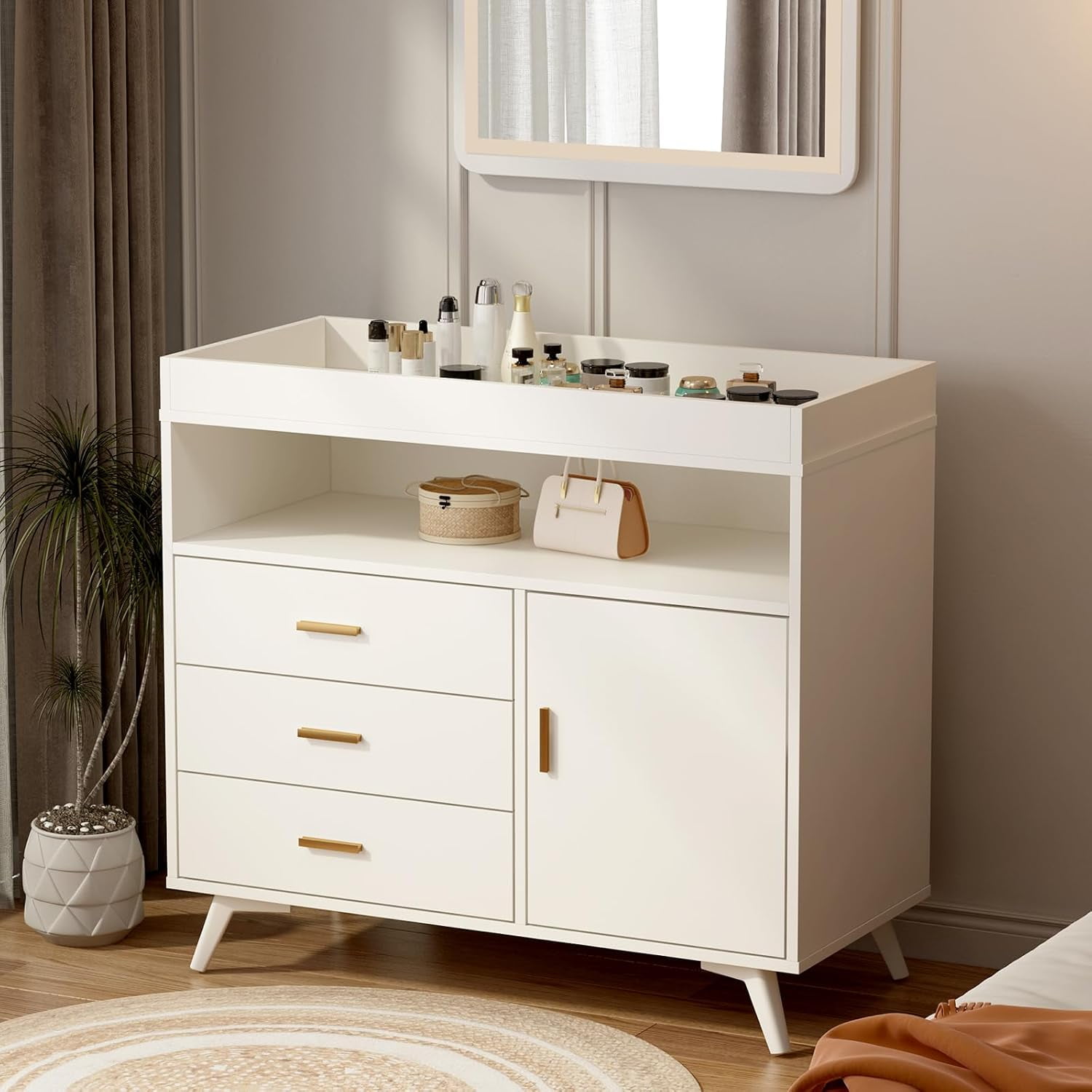 3-Drawer Baby Changing Table Dresser, Versatile Nursery Chest with ...