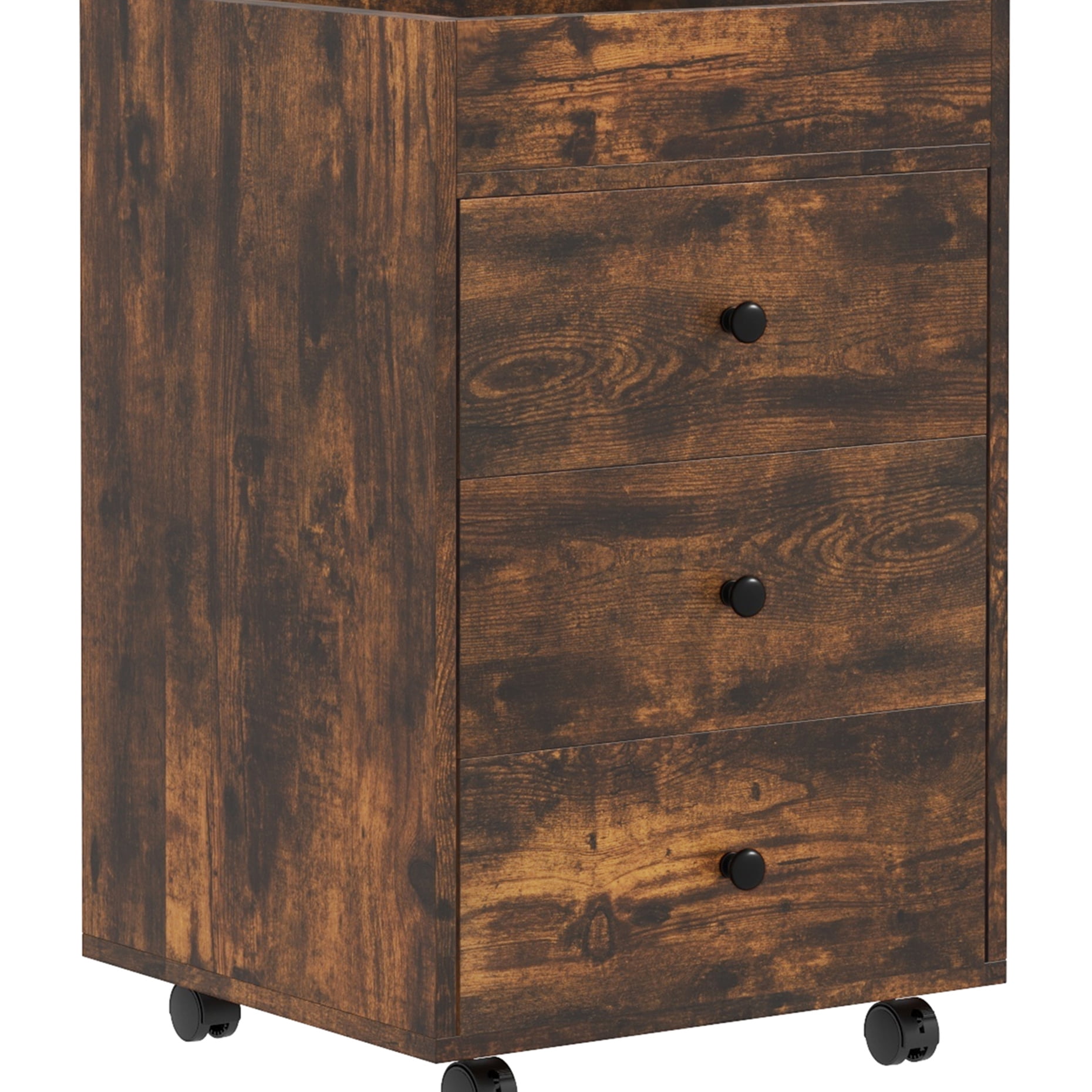 3 Drawer Desk Storage Unit, Rustic Brown - Keep Your Tidy With ...