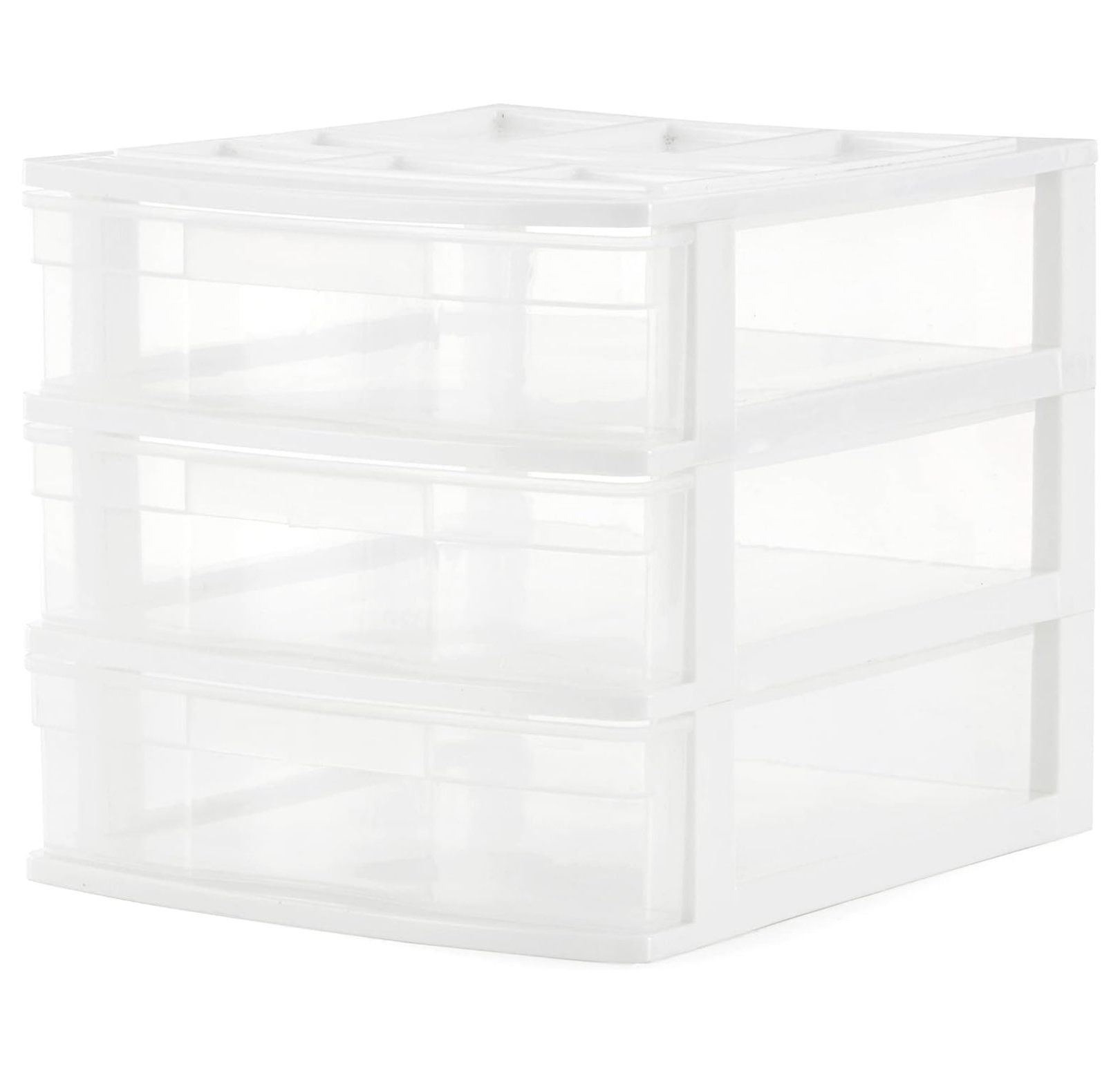 3-Drawer Desktop and Countertop Organizer Drawer Set, White/Clear ...
