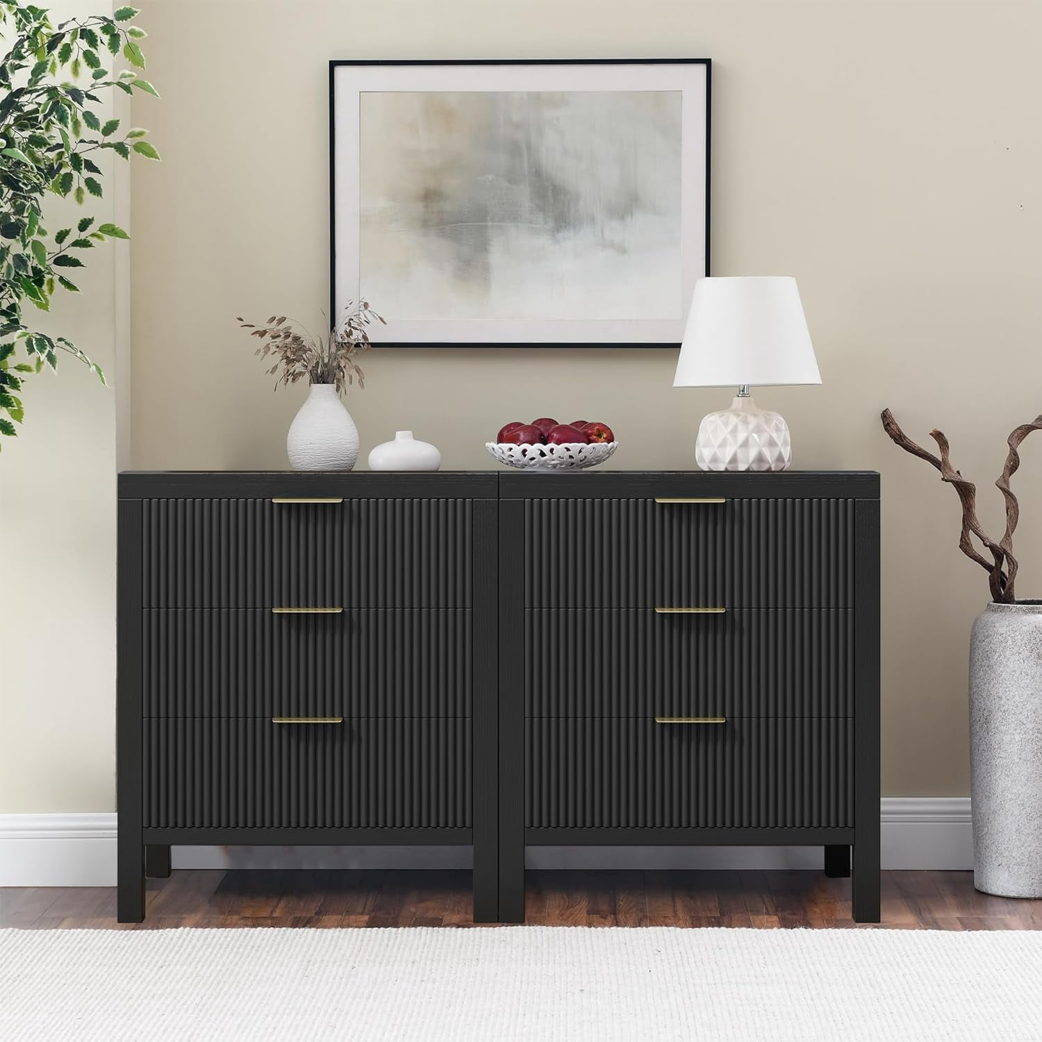 3 Drawer Dresser for Bedroom Modern Wooden Dresser Chest with Handles ...