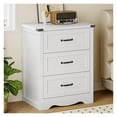 3-Drawer Dresser for Bedroom, Small Wooden Chest of Drawers with Metal ...