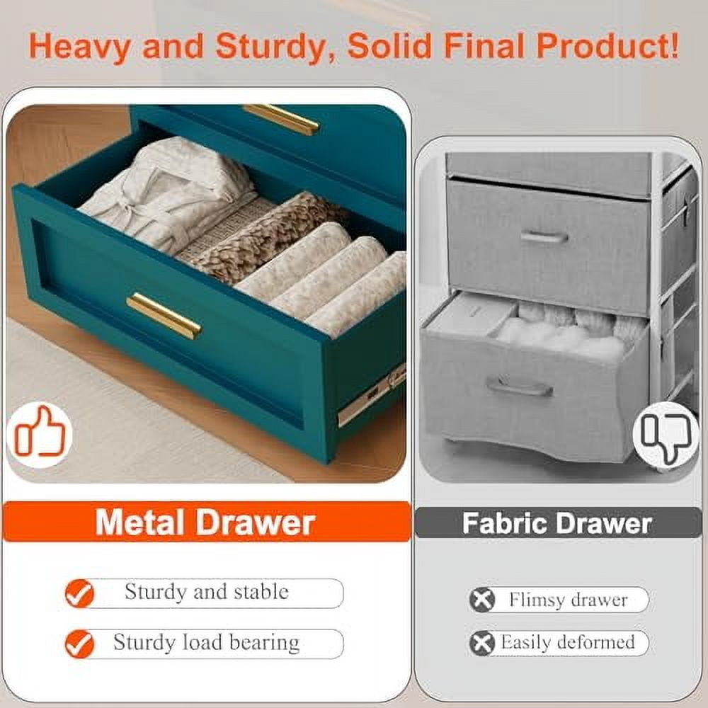 3-Drawer Dresser for Bedroom,Tall Metal Dresser for Closet Storage ...