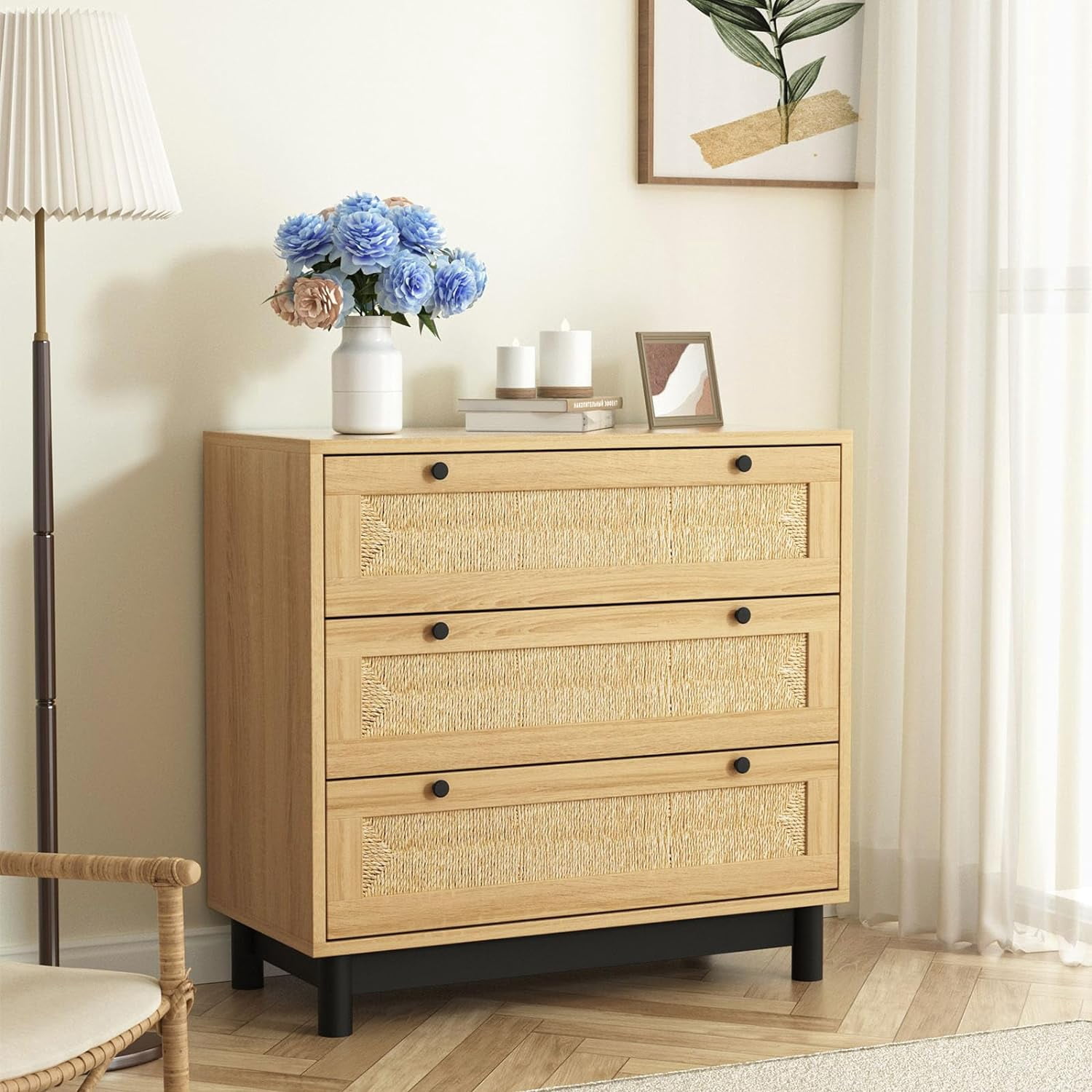 3 Drawer Dresser For Bedroom 30.31" Chest Of Drawers With Storage ...