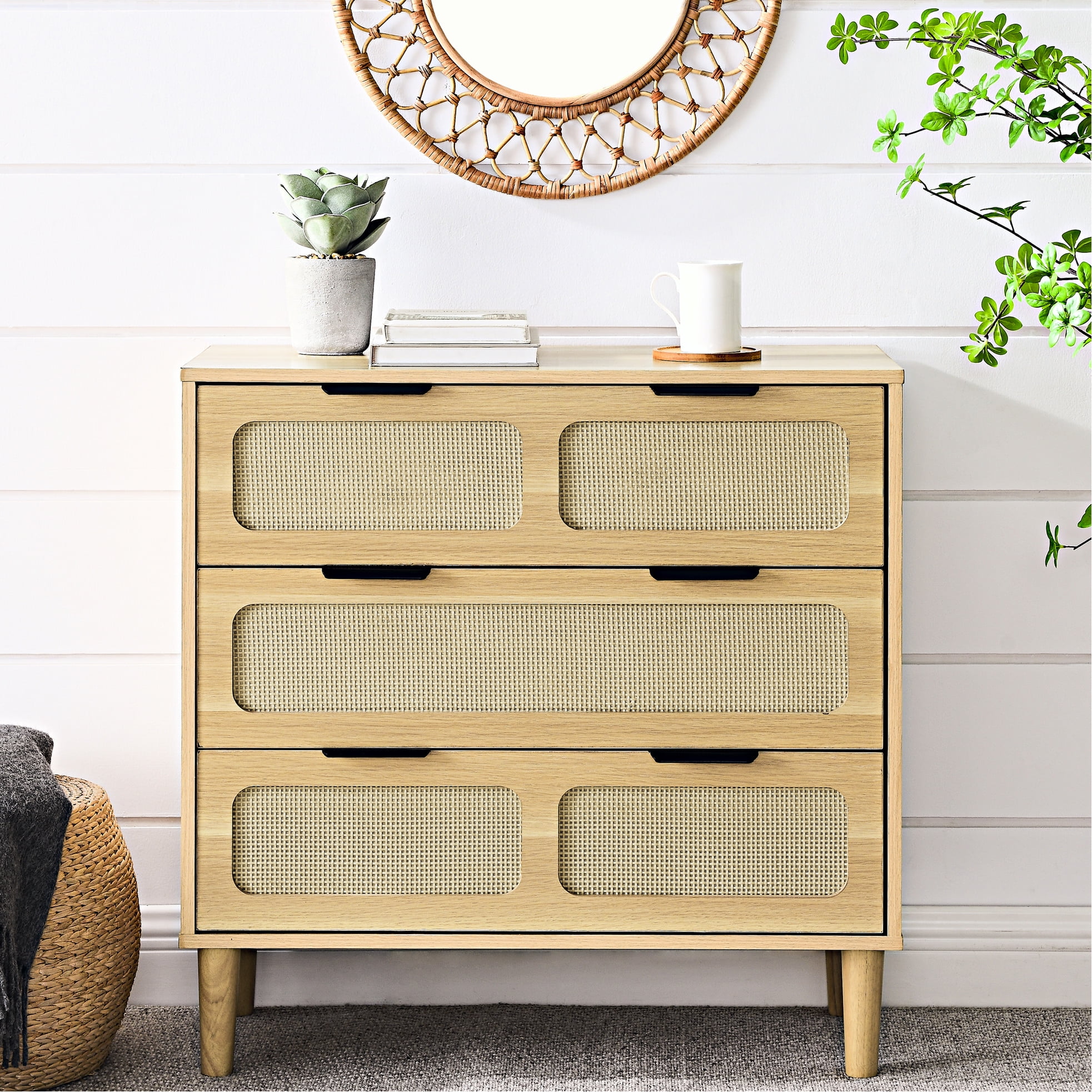 3 Drawer Dresser - Look With . Spacious Drawers For Sundries, Metal ...
