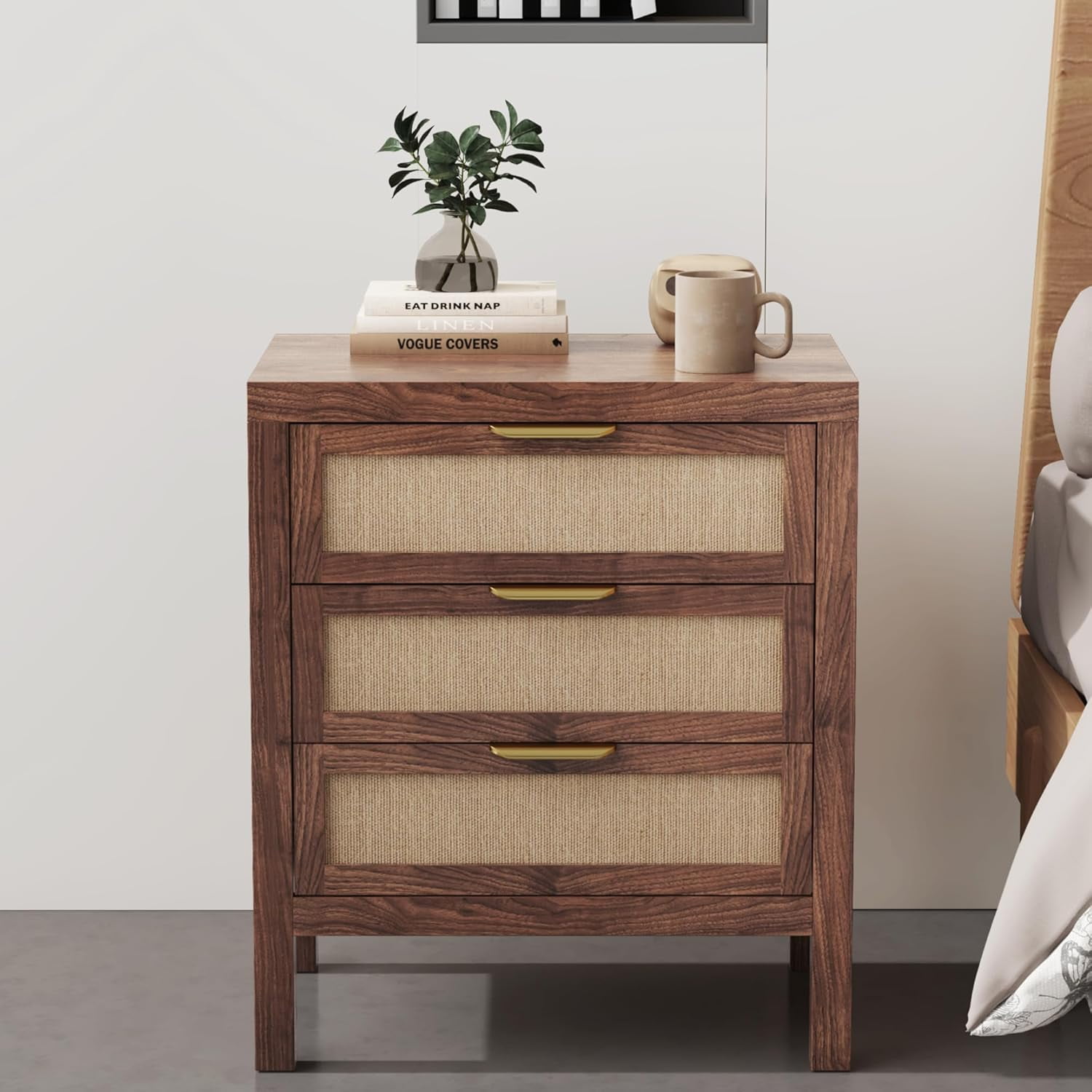 3 Drawer Dresser, Modern Closet Dressers Chest of Drawers with Metal ...