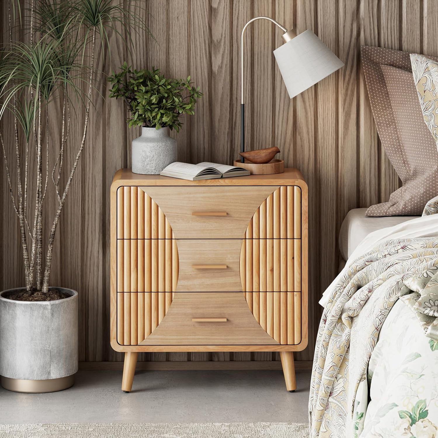 3-Drawer Farmhouse Dresser with Handmade Wood Grain, Fully Assembled ...