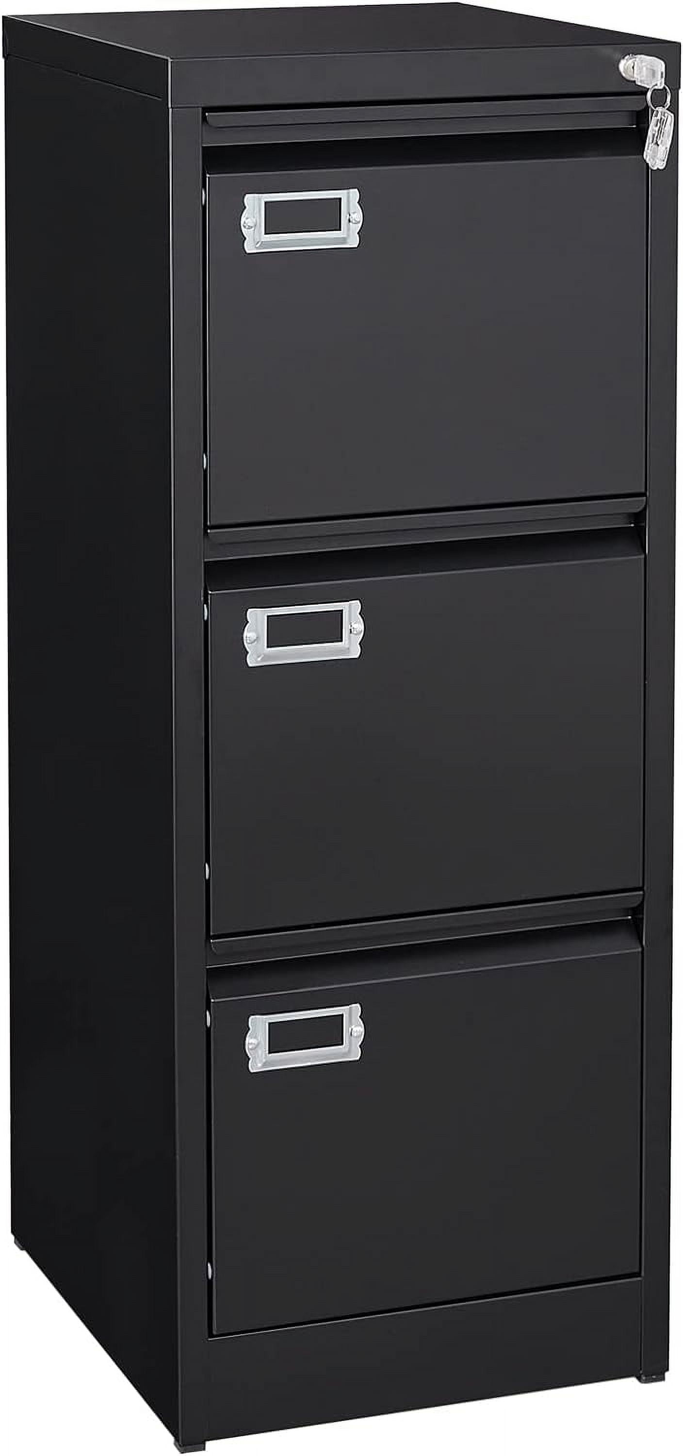 3-Drawer File Cabinet, 16.3" Deep Vertical Filing Cabinet with Lock ...