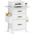 3 Drawer File Cabinet with 22'' Extended Desktop, Mobile Filing Cabinet ...