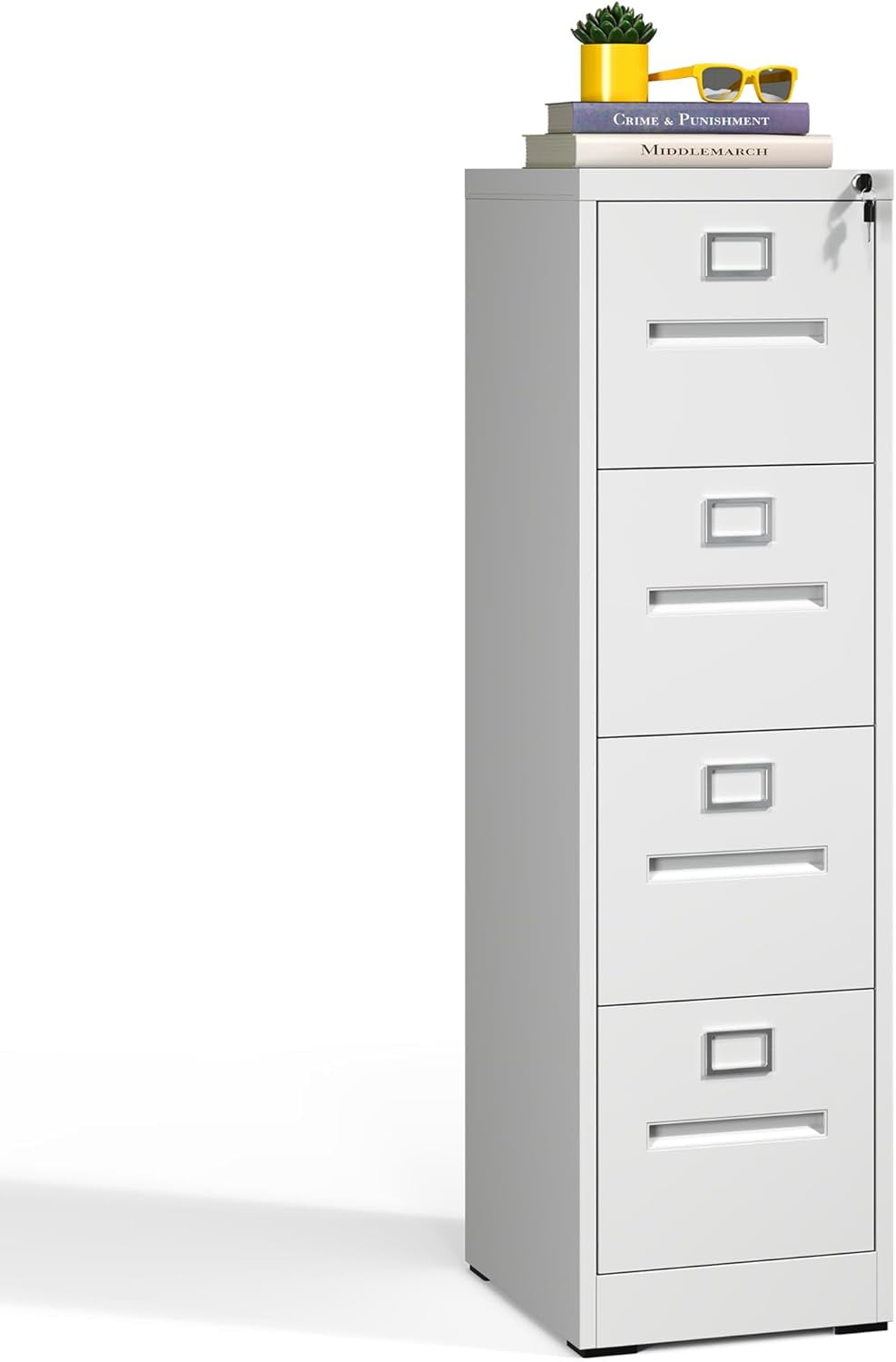 3 Drawer File Cabinet Black Metal File Cabinets with Lock Vertical File ...