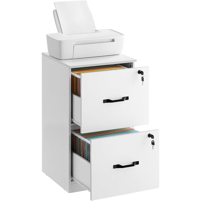 3 Drawer File Cabinet, File Cabinet with Lock, Printer Stand, Office ...