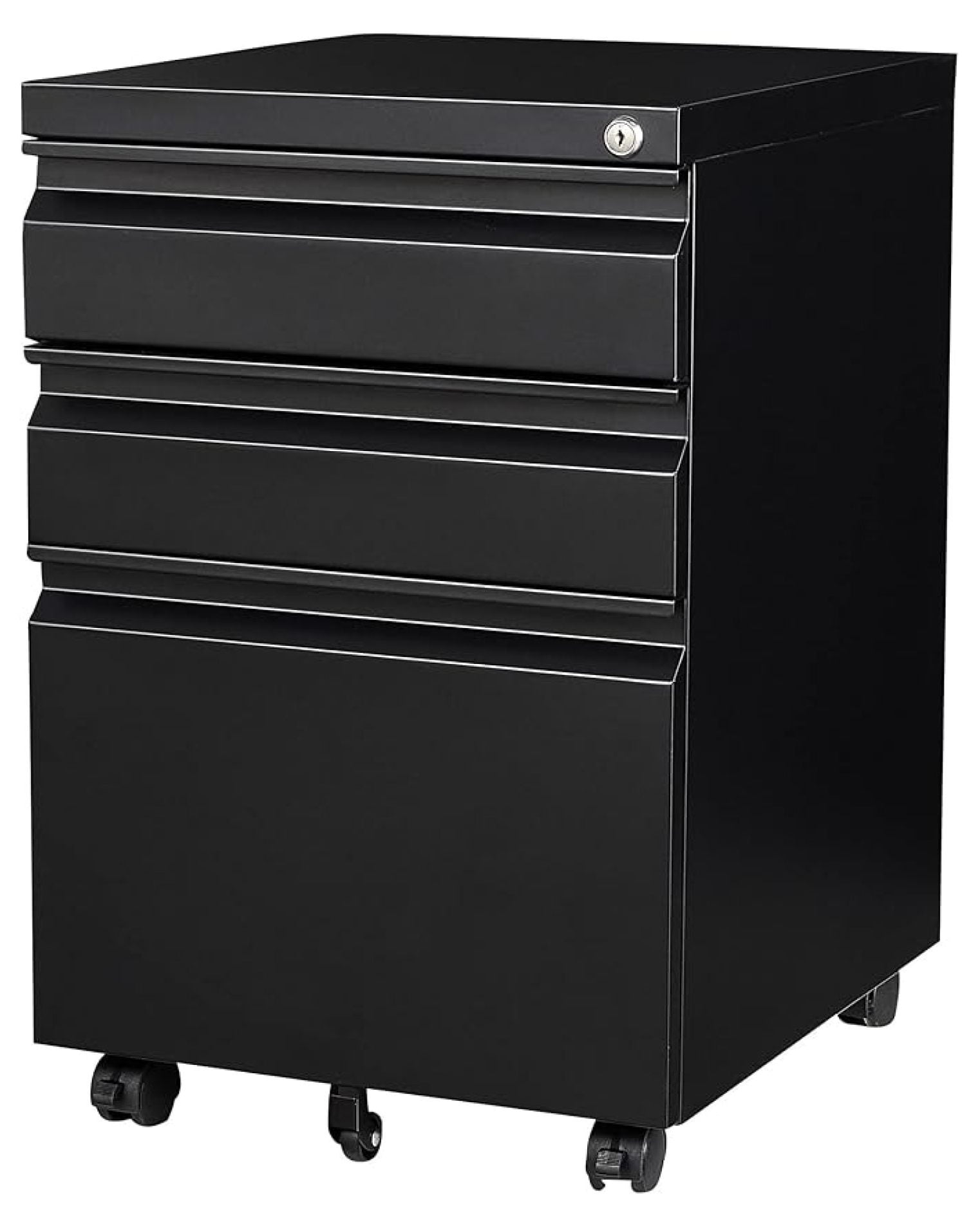 3 Drawer File Cabinet, Fully Assembled Mobile File Cabinets with Lock ...