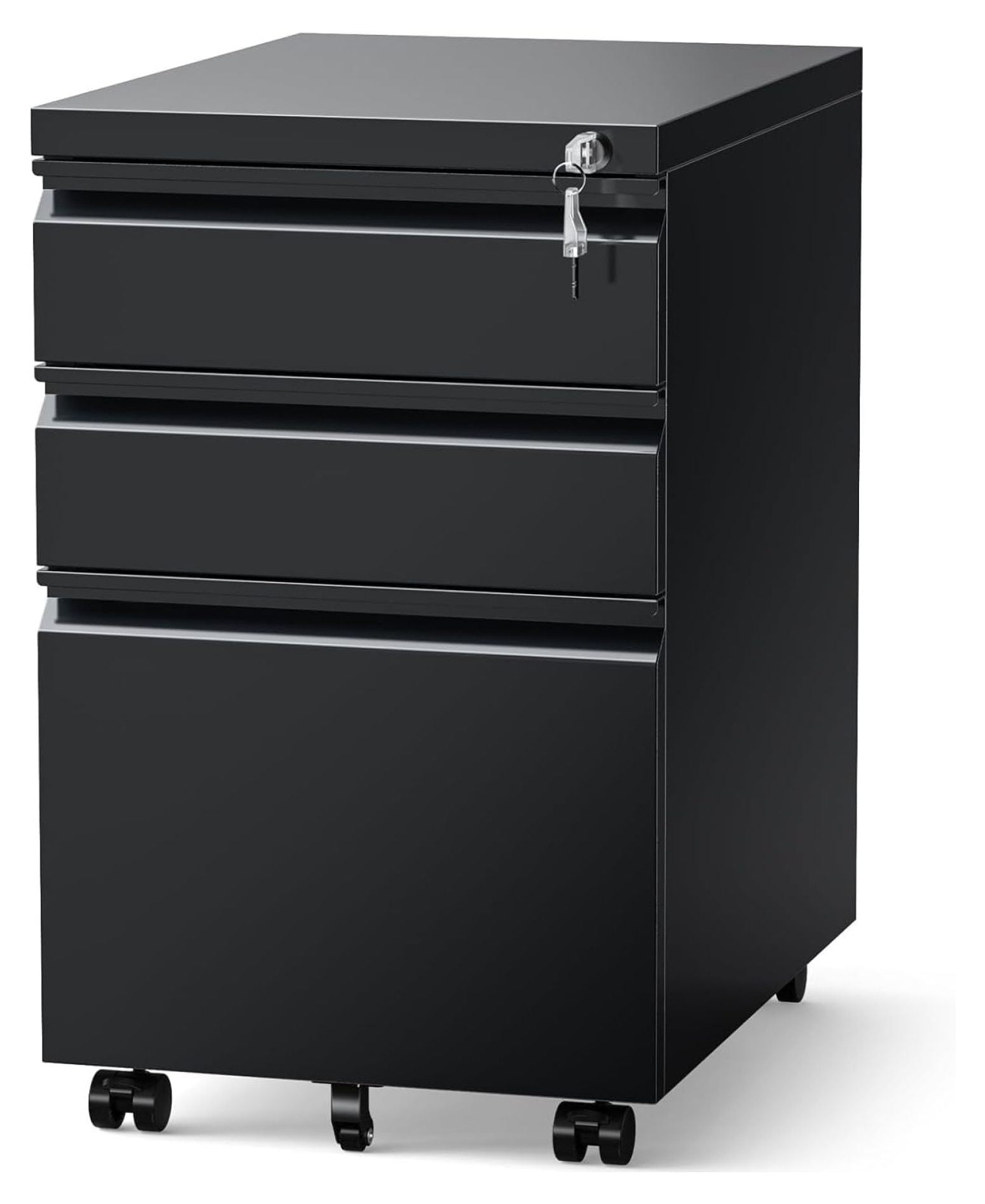 3 Drawer File Cabinet for Home Office, Under Desk Mobile Filing Cabinet ...